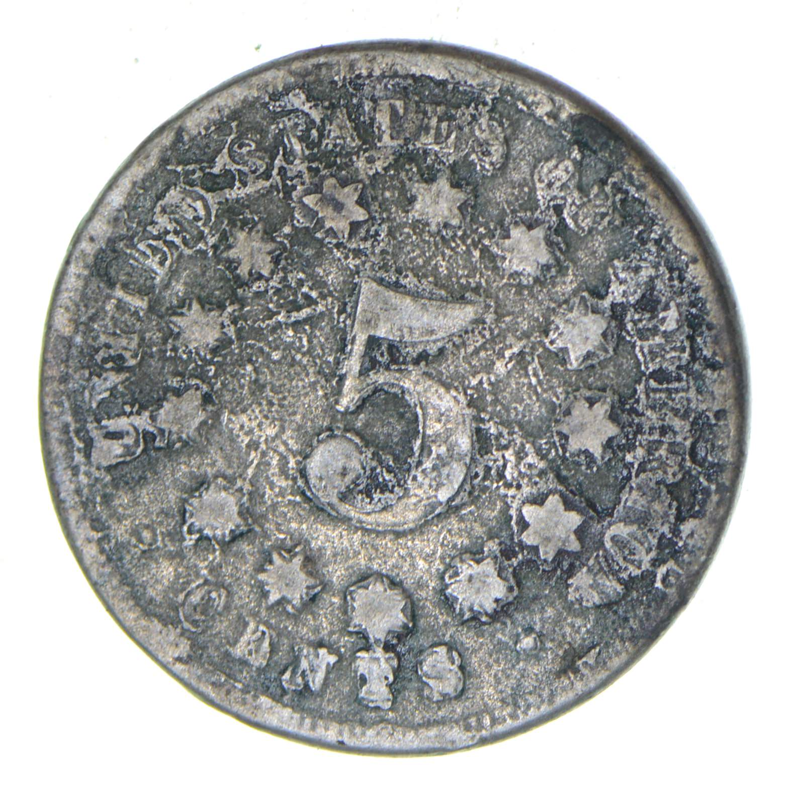 First Nickel Design 1860's-80's Era - US Shield Nickel US Type Coin ...