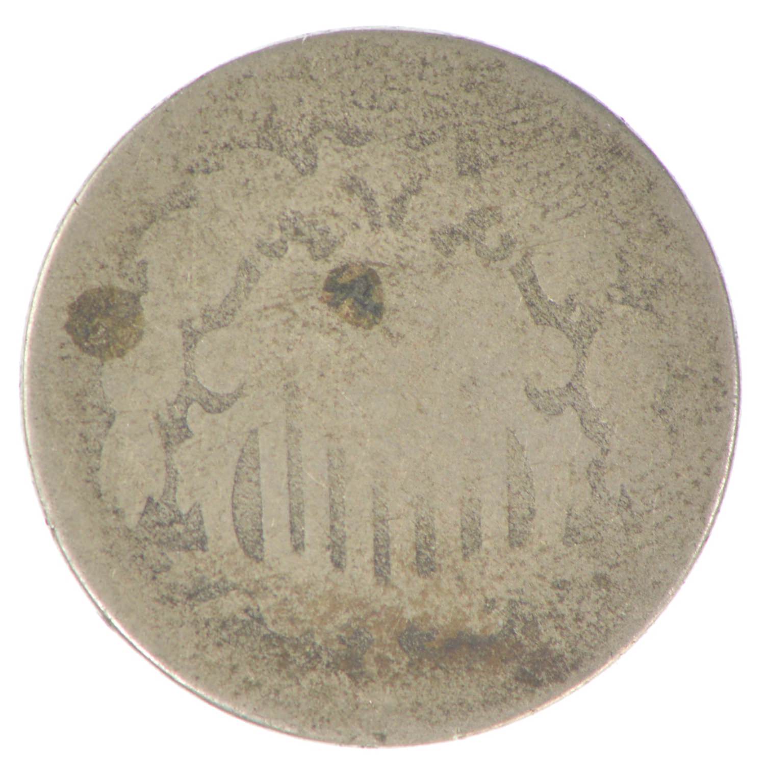 First Nickel Design 1860's-80's Era - US Shield Nickel US Type Coin ...