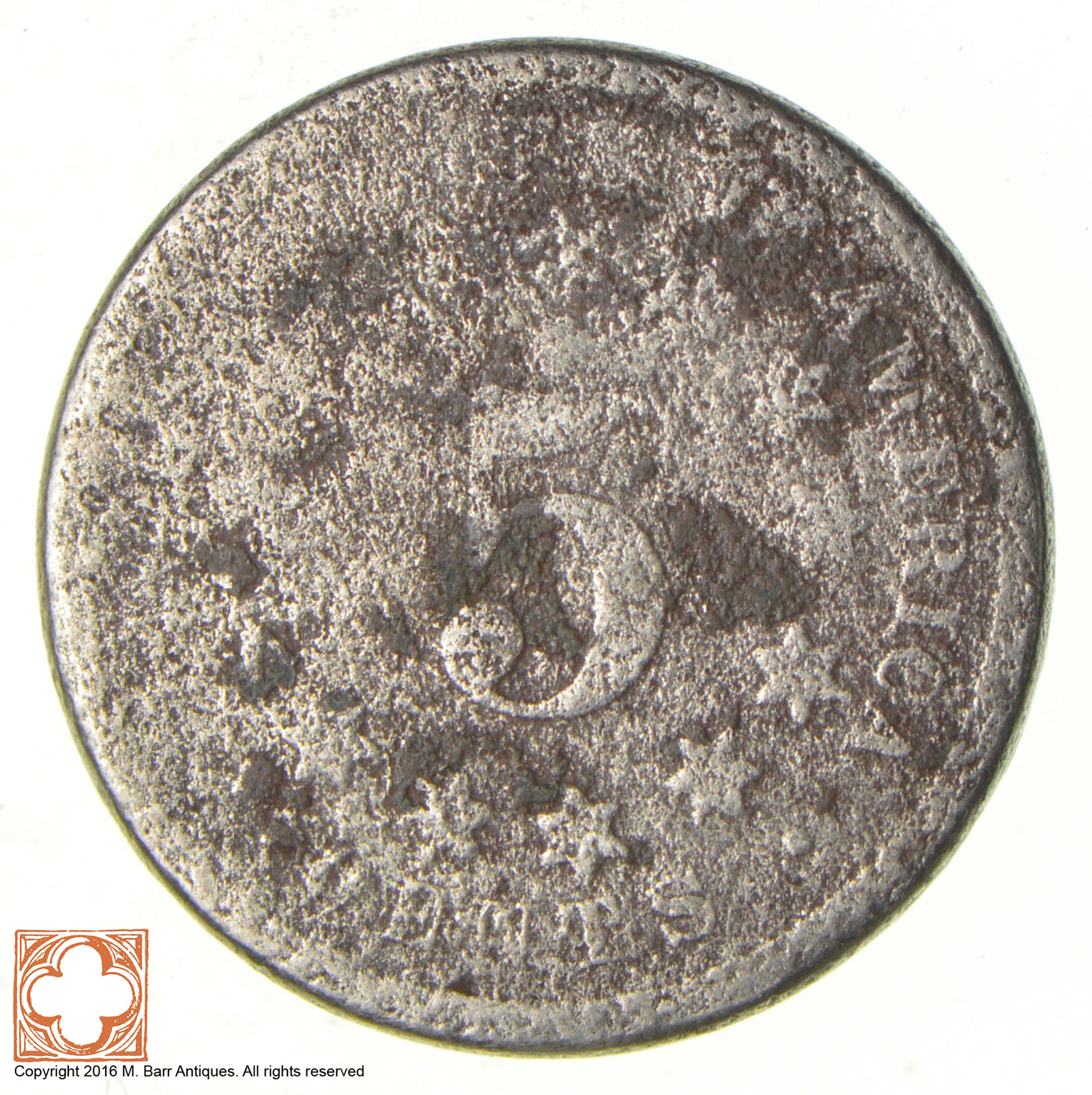 First Nickel Design 1860's-80's Era - US Shield Nickel US Type Coin ...