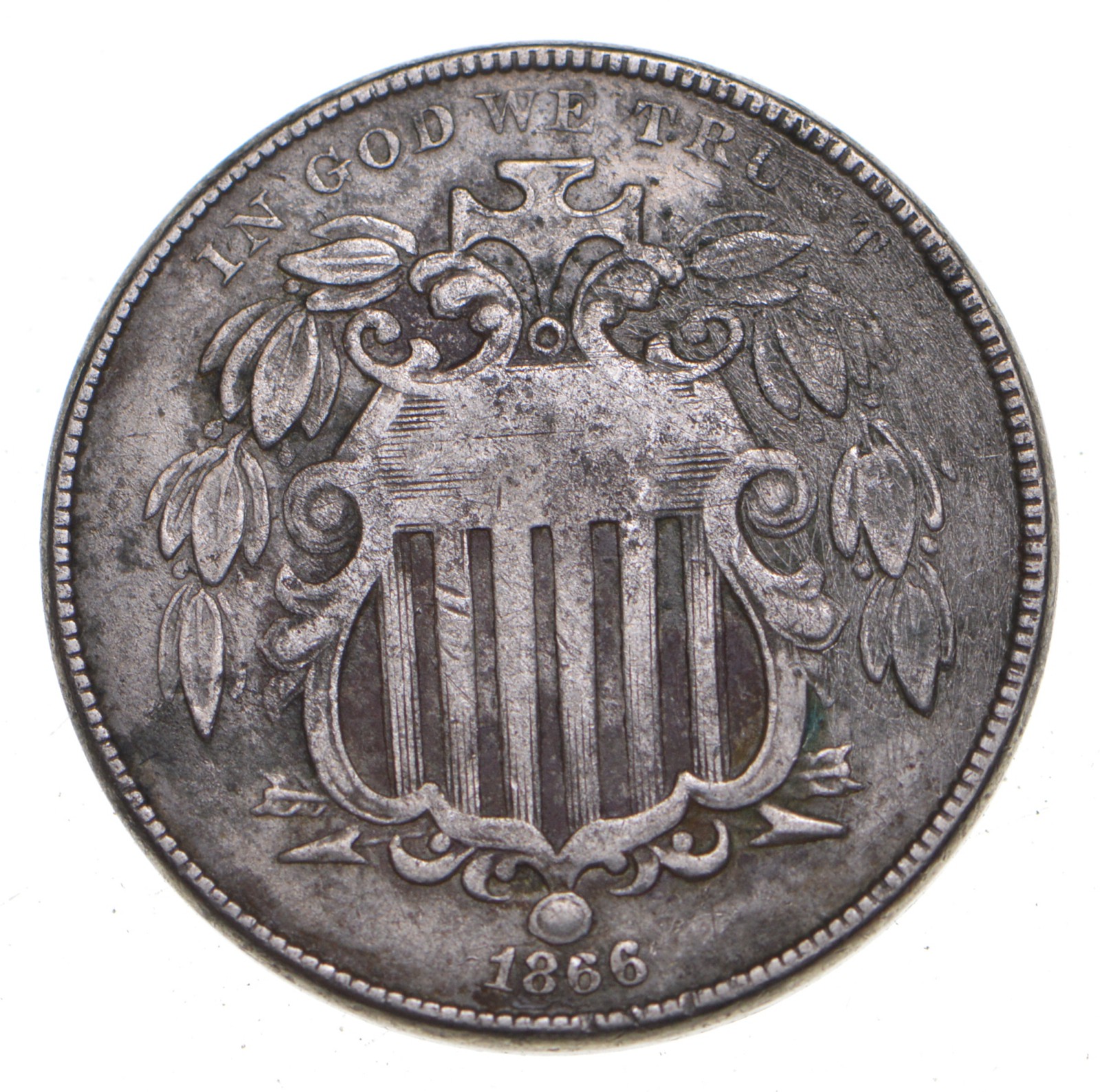 First US Nickel - 1866 - Shield Nickel - US Type Coin - Over 100 Years ...