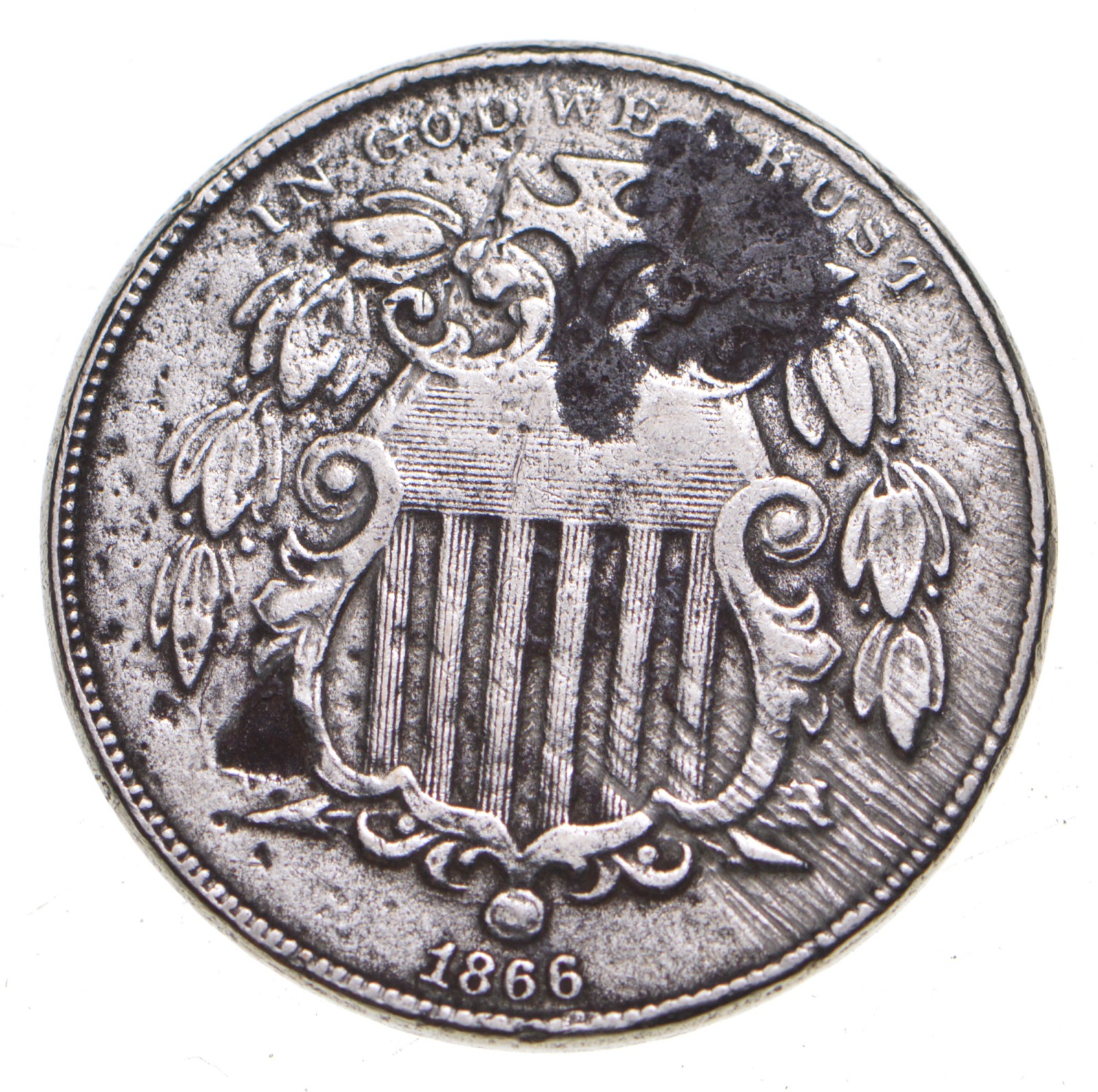 First US Nickel - 1866 - Shield Nickel - US Type Coin - Over 100 Years ...