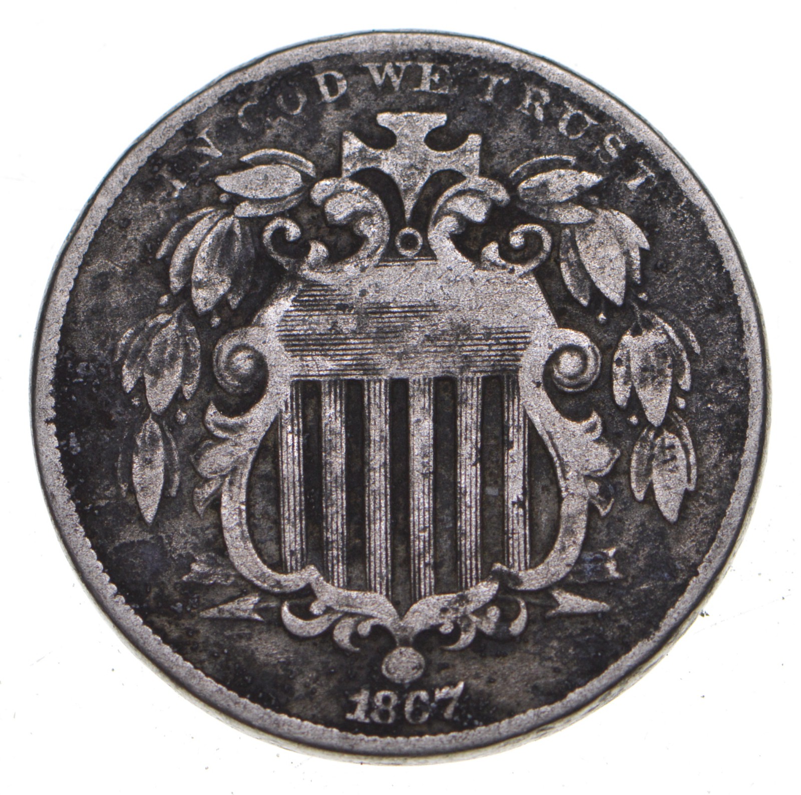 First US Nickel - 1867 - Shield Nickel - US Type Coin - Over 100 Years ...