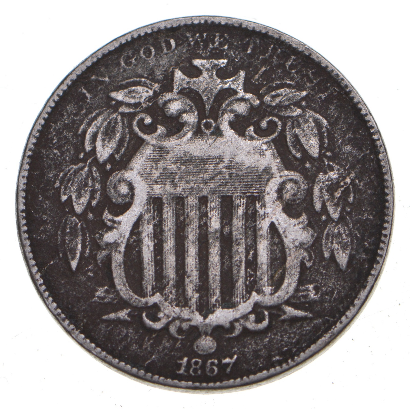 First US Nickel - 1867 - Shield Nickel - US Type Coin - Over 100 Years ...