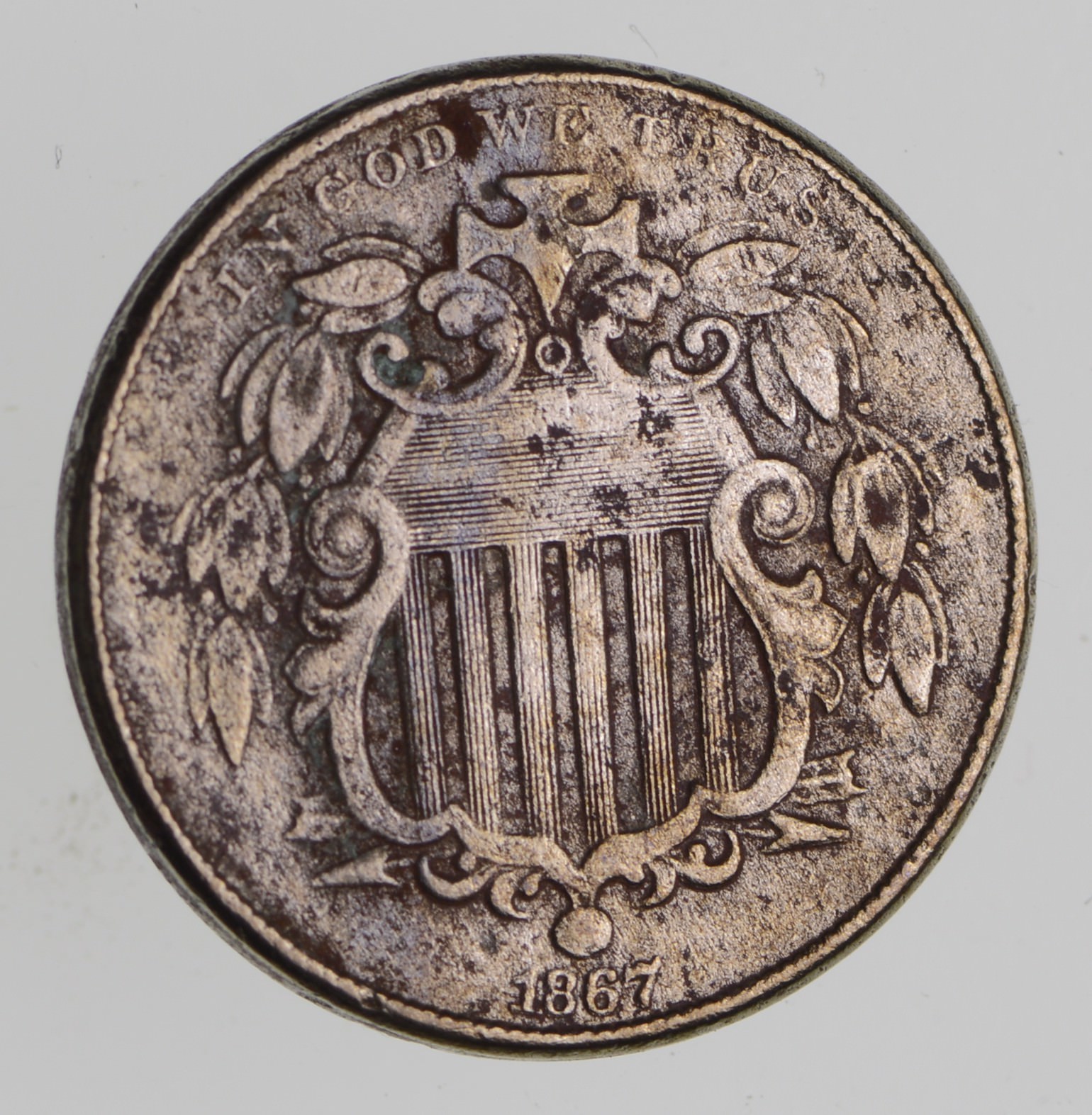 First US Nickel - 1867 - Shield Nickel - US Type Coin - Over 100 Years ...