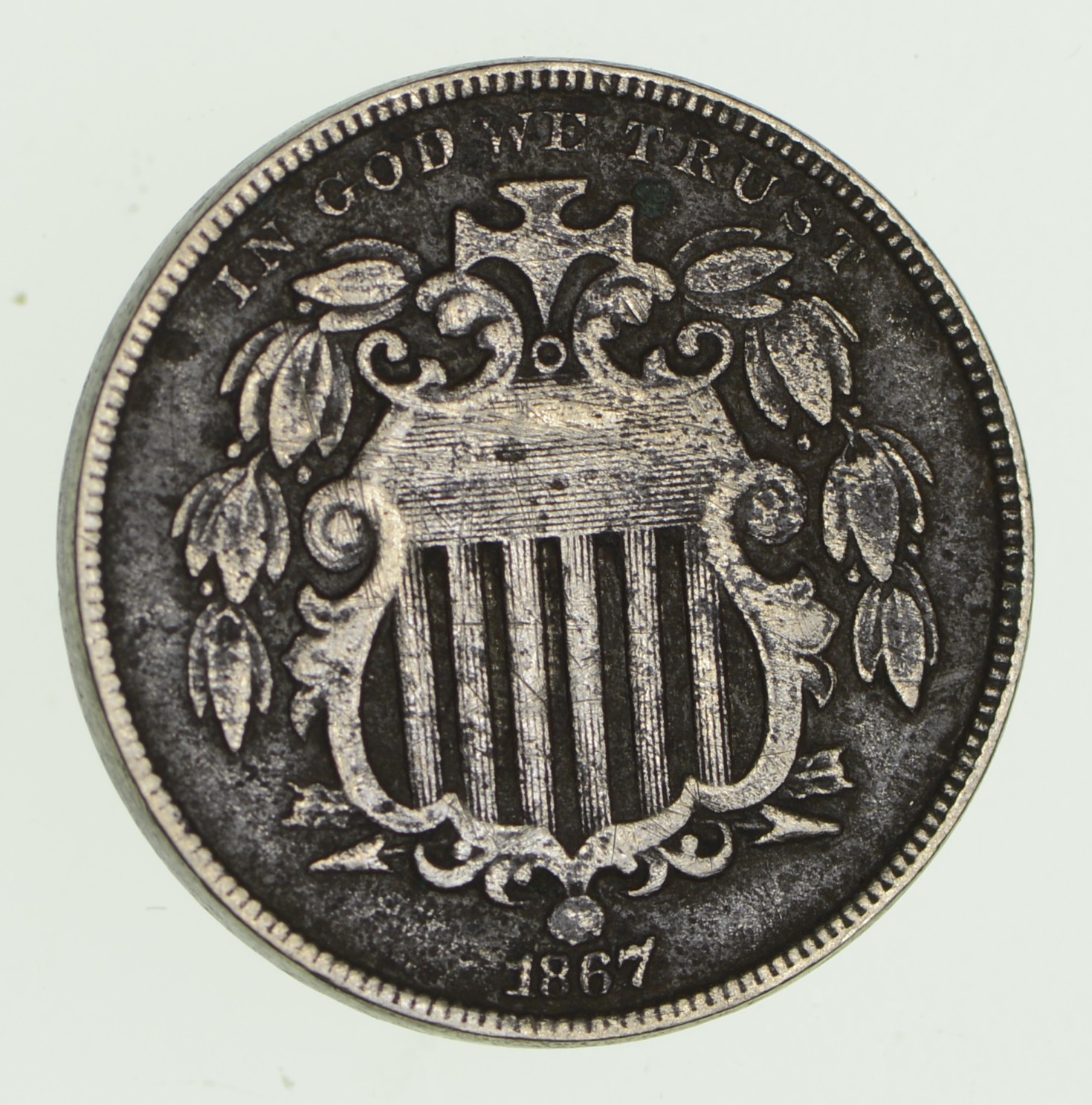First US Nickel - 1867 - Shield Nickel - US Type Coin - Over 100 Years ...