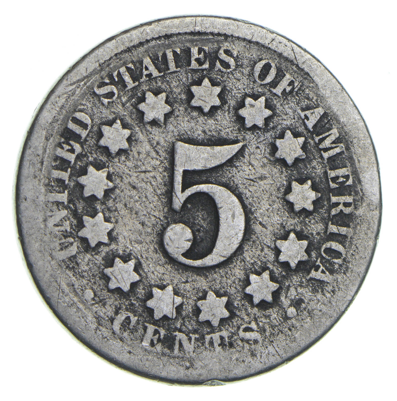 First US Nickel - 1867 - Shield Nickel - US Type Coin - Over 100 Years ...
