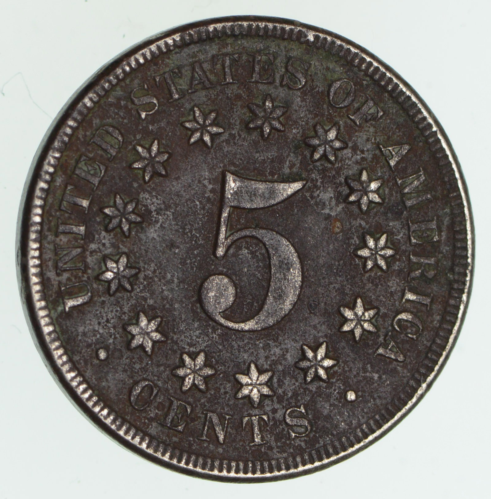 First US Nickel - 1867 Without Rays - Shield Nickel - US Type Coin ...
