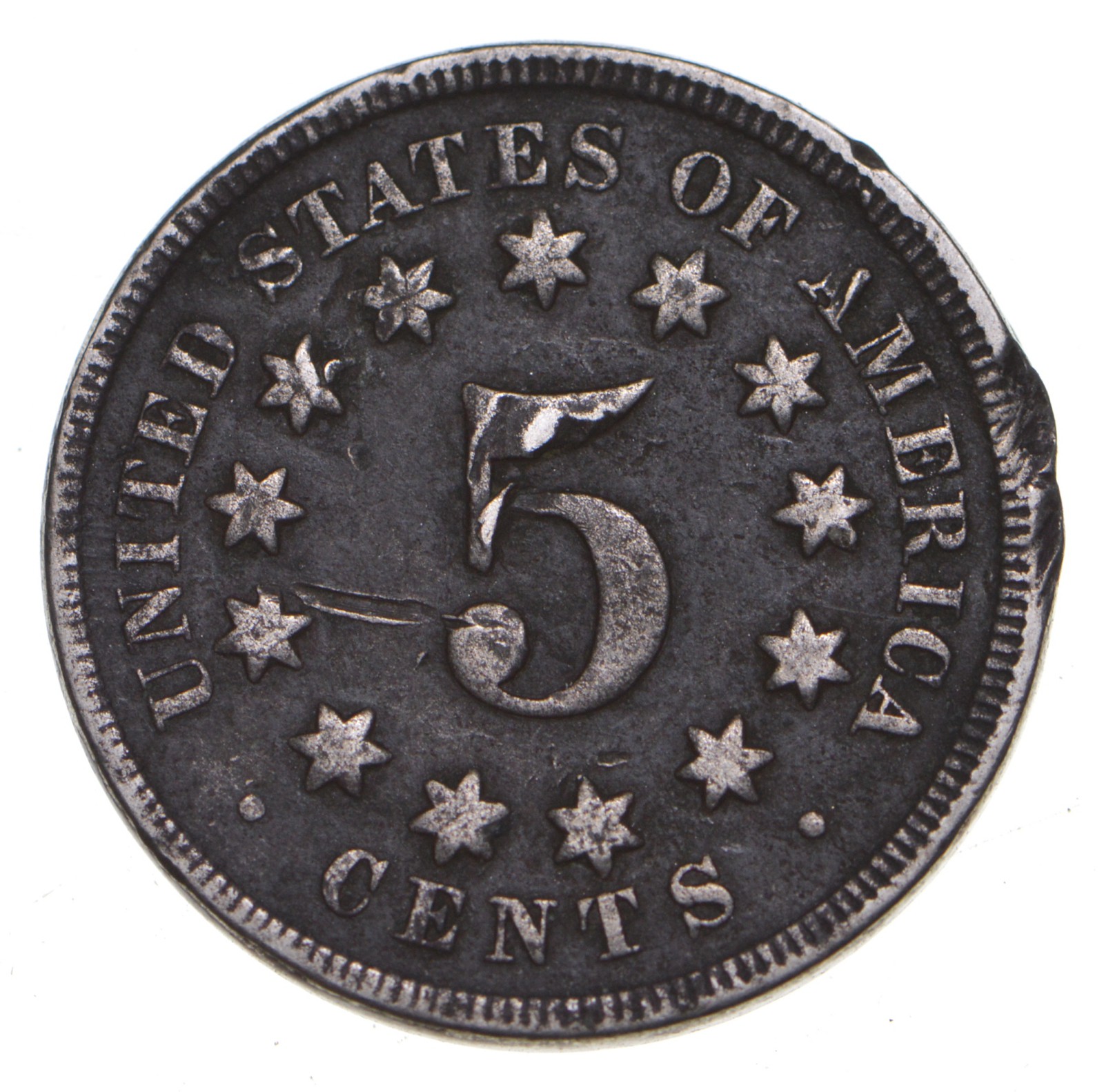 First US Nickel - 1868 - Shield Nickel - US Type Coin - Over 100 Years ...