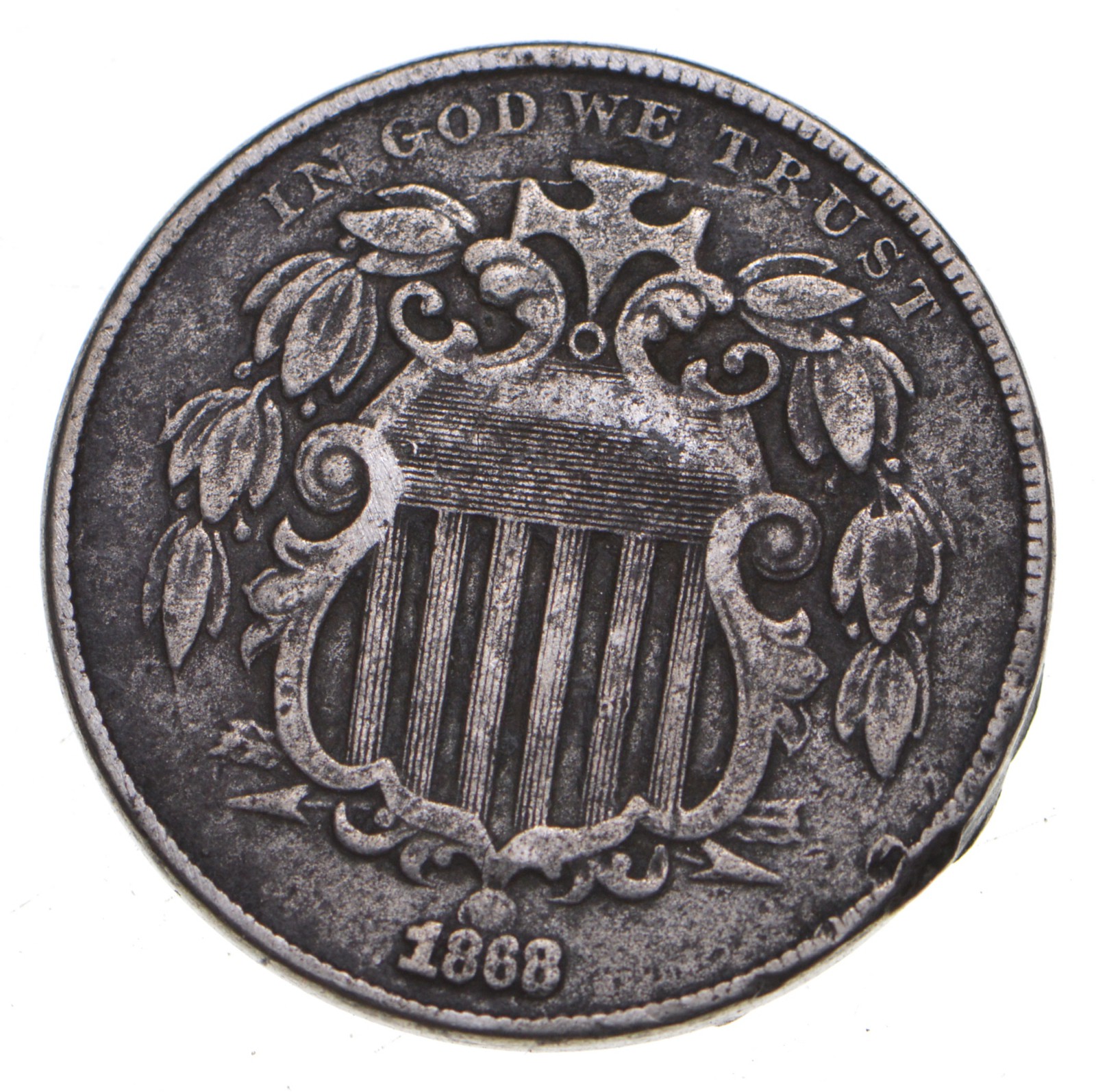 First US Nickel - 1868 - Shield Nickel - US Type Coin - Over 100 Years ...