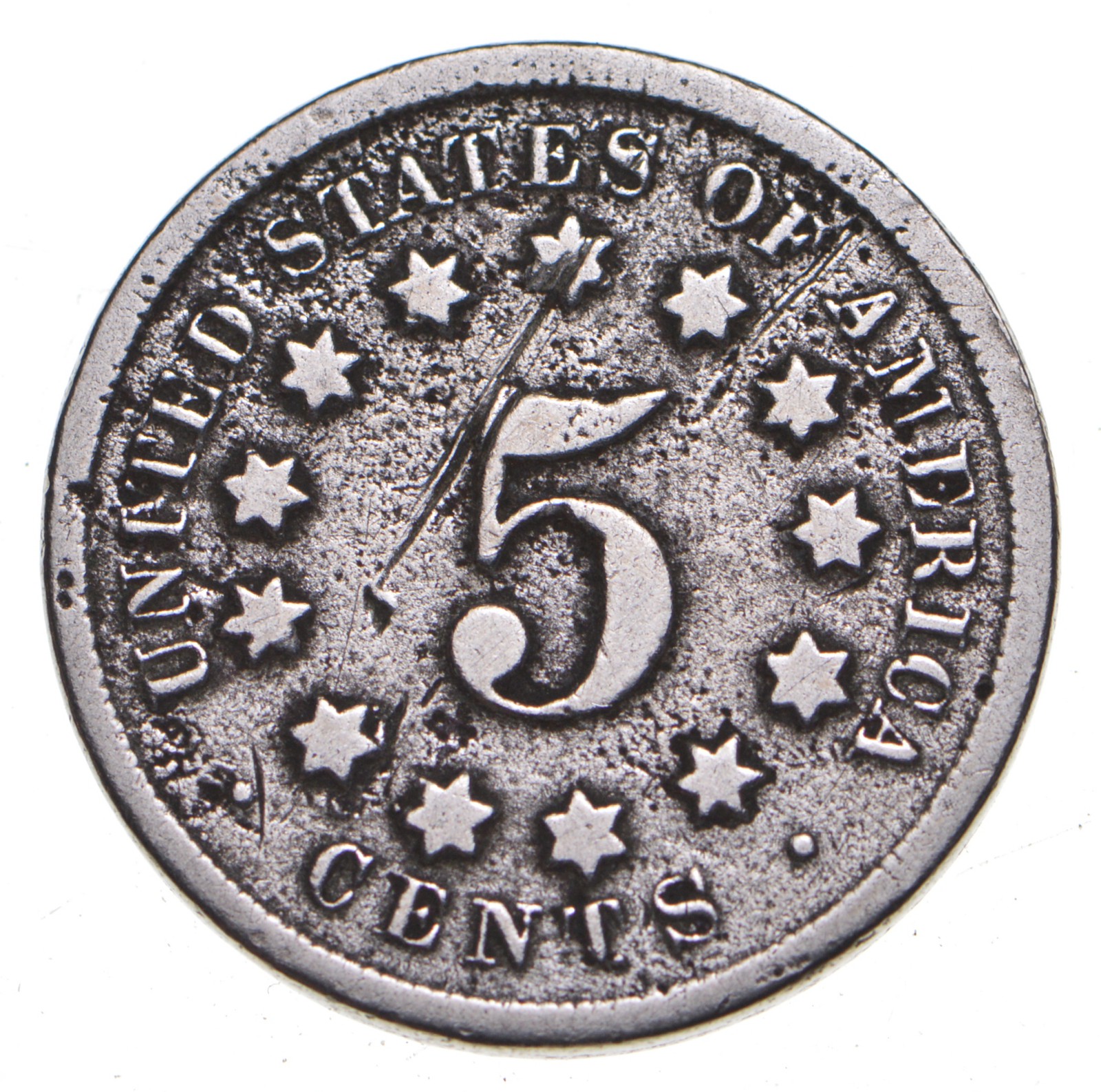 First US Nickel - 1869 - Shield Nickel - US Type Coin - Over 100 Years ...