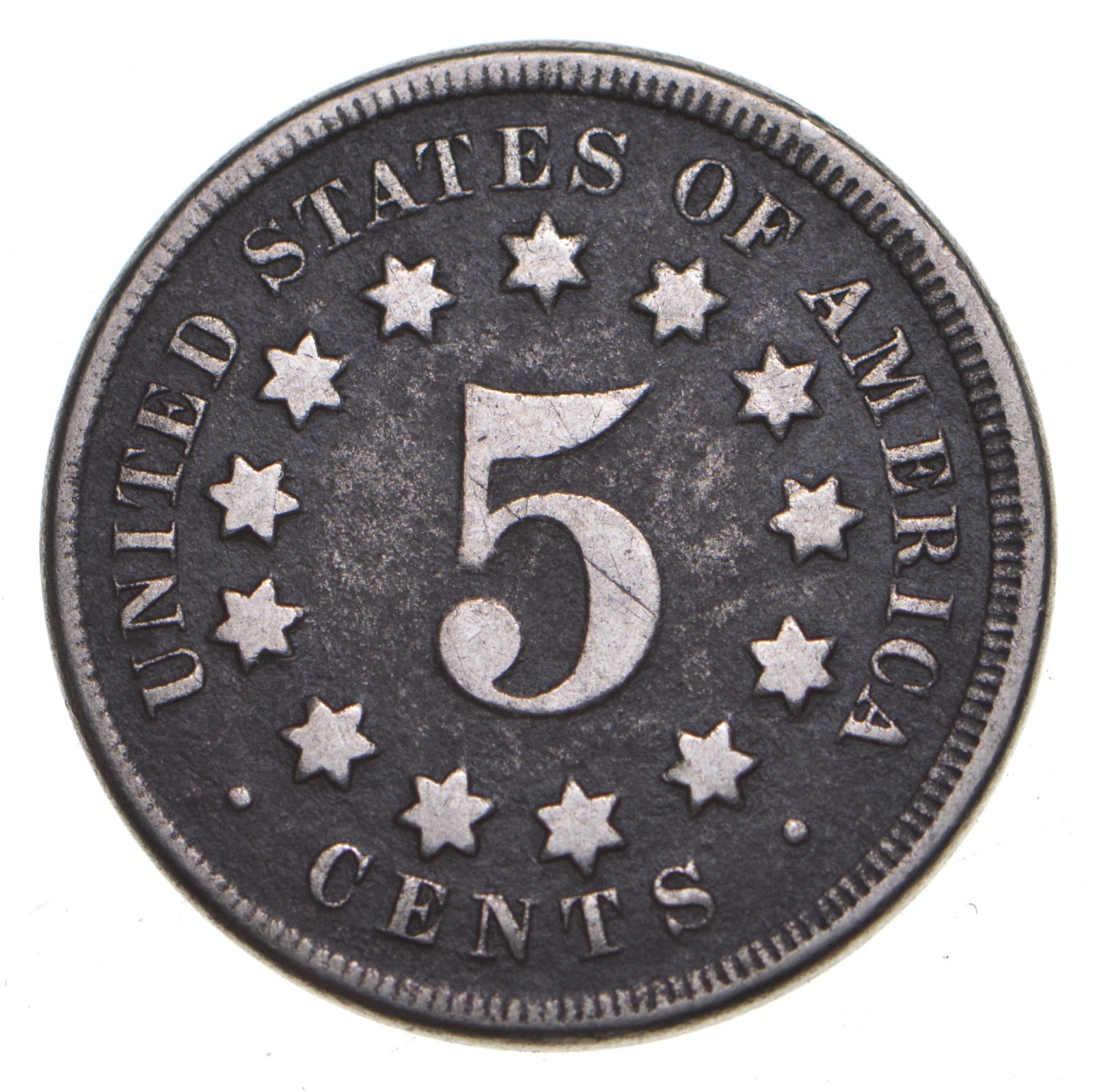 First US Nickel - 1869 - Shield Nickel - US Type Coin - Over 100 Years ...