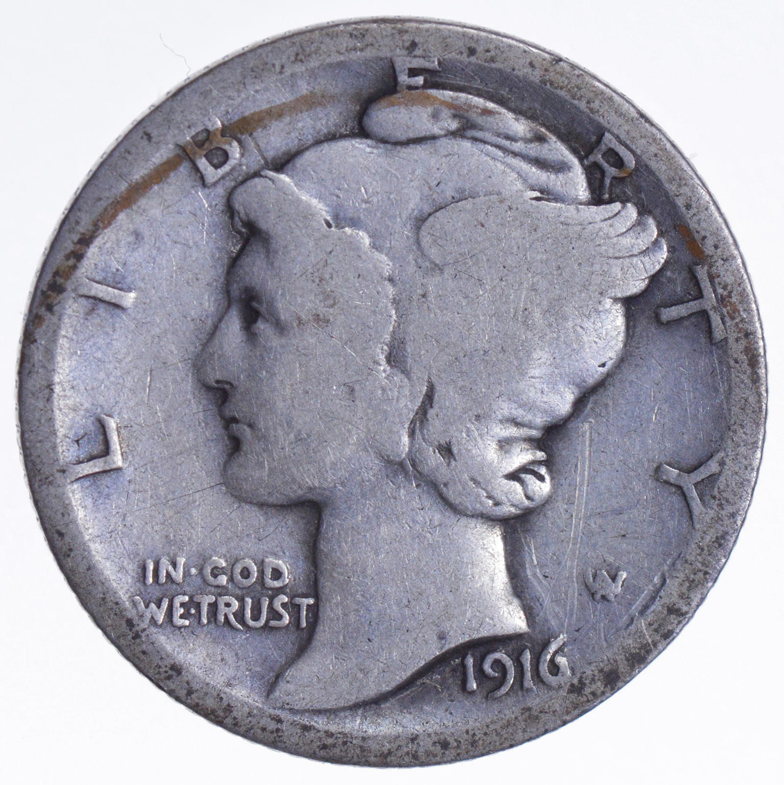 First Year - 1916-S - Mercury Head Silver Dime - Tough | Property Room