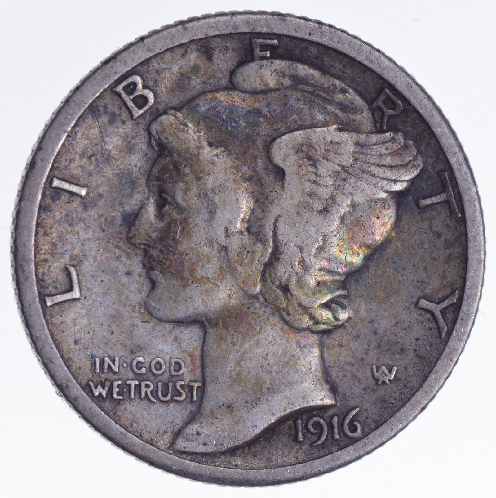 First Year - 1916-S - Mercury Head Silver Dime - Tough | Property Room