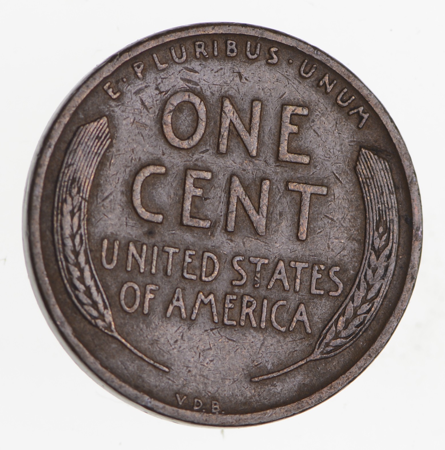 First Year - with Rare V.D.B. Initials! 1909 Lincoln Wheat Cent - Over ...