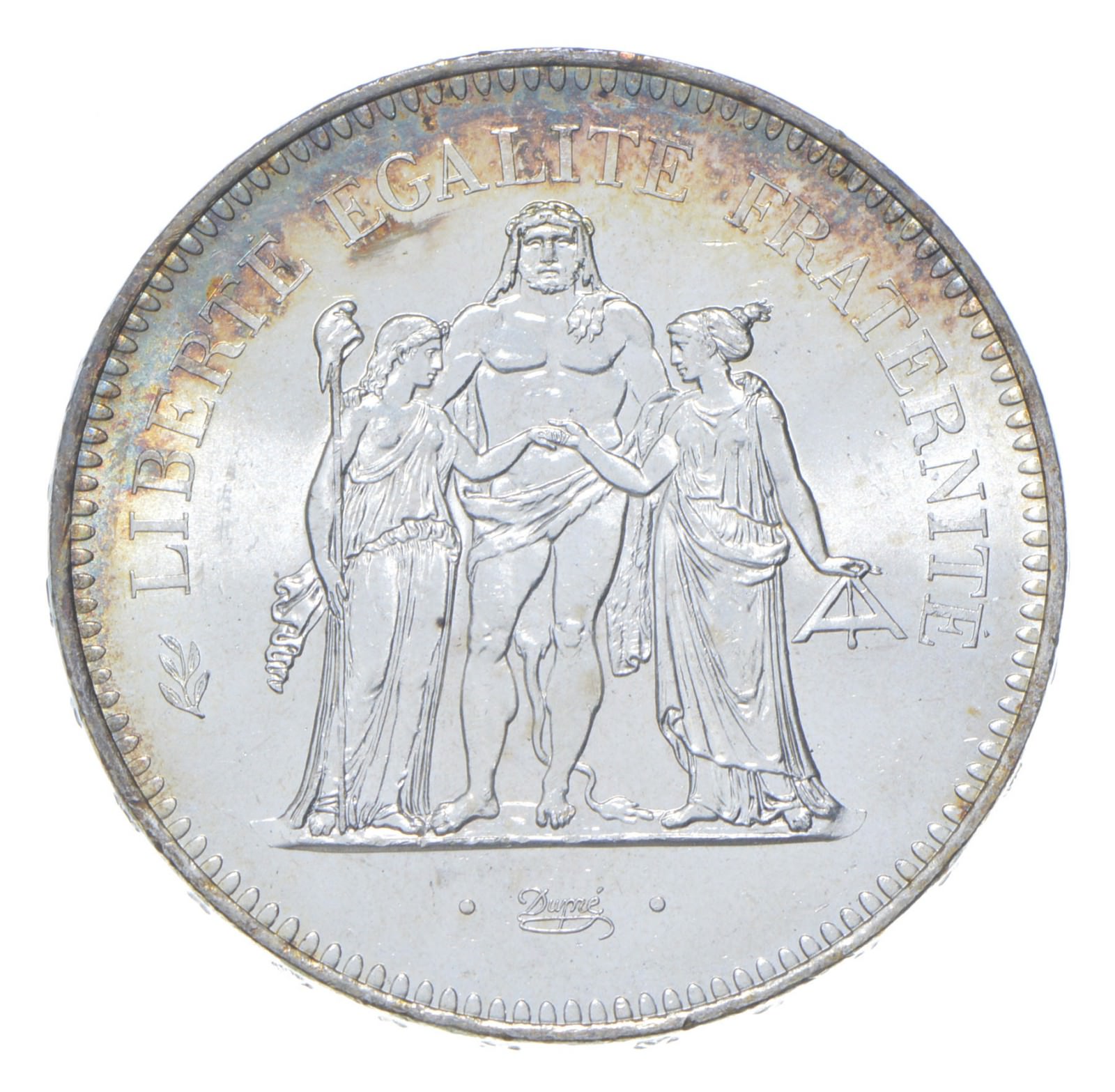 FRANCE 1979 50 Francs Silver .900 HERCULES and Nymphs Huge BEAUTIFUL ...