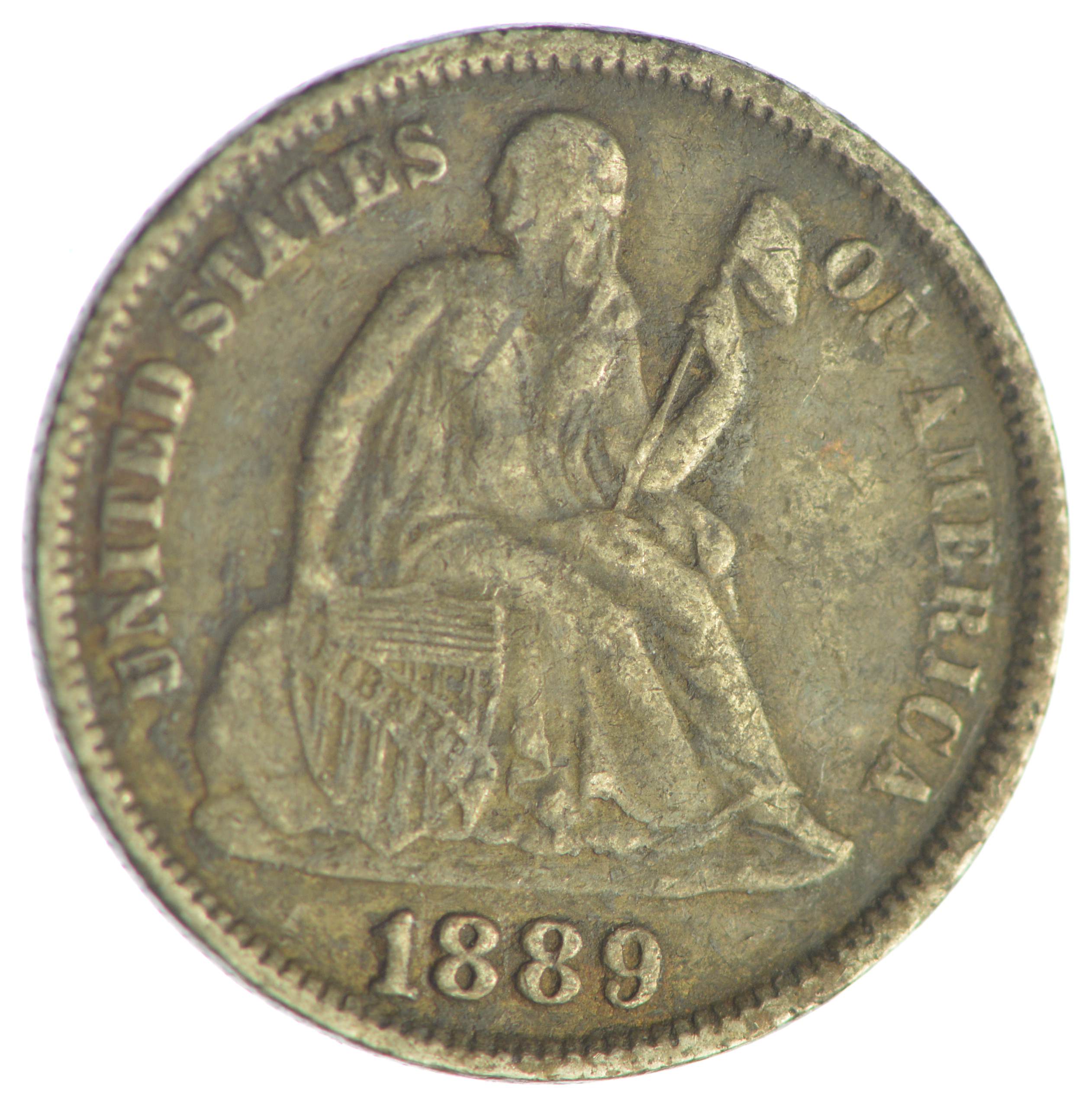 Full Liberty - 1889 Seated Liberty Silver Dime | Property Room