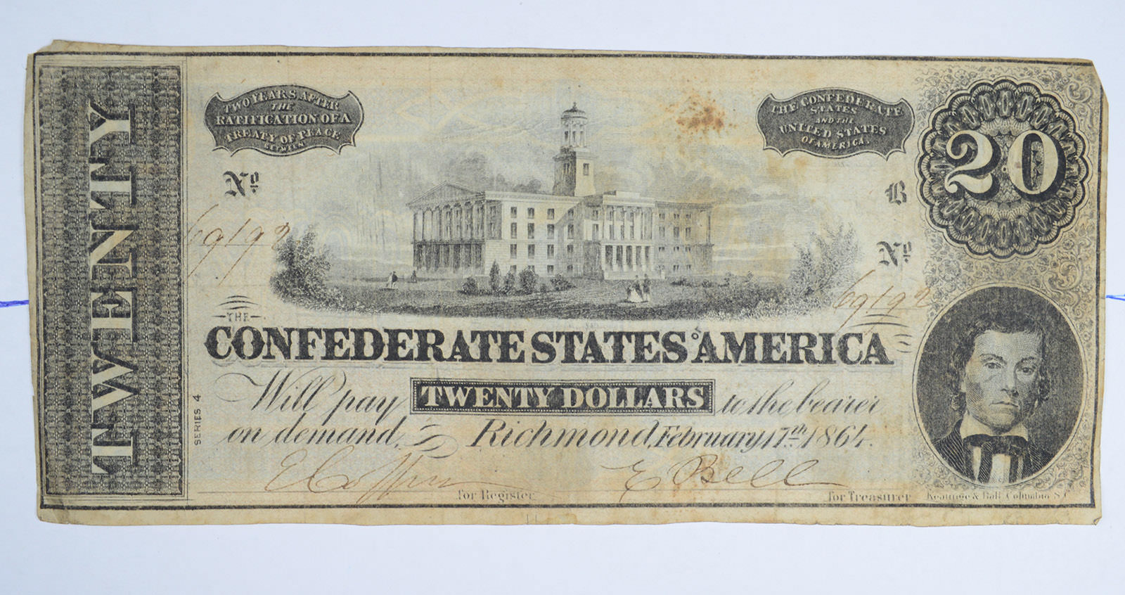 Genuine CIVIL WAR 1864 $20.00 Confederate States of American - Over 150 ...