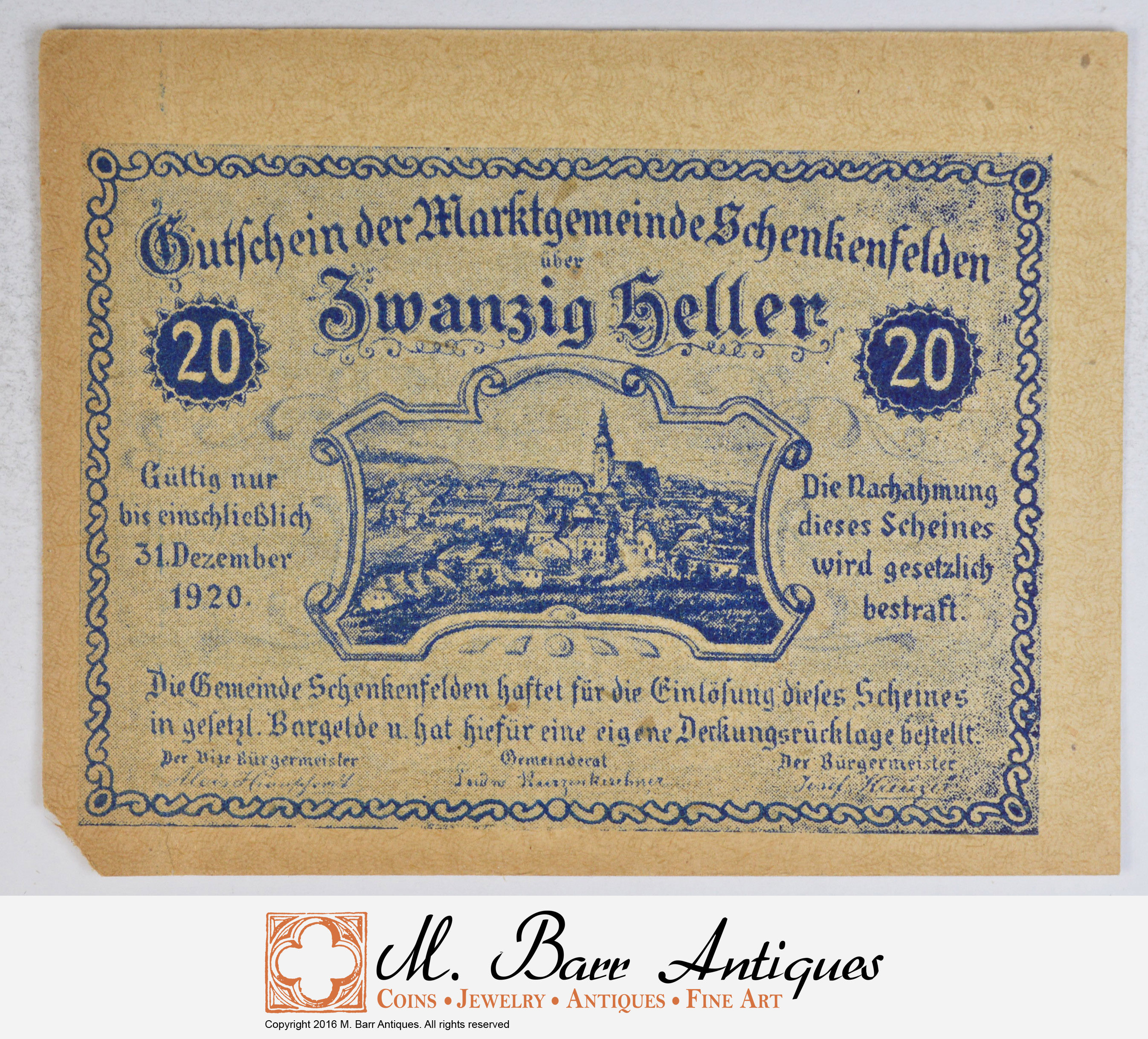 German - Notgeld Note - Historic - 1920's/30's Era - Great Art ...