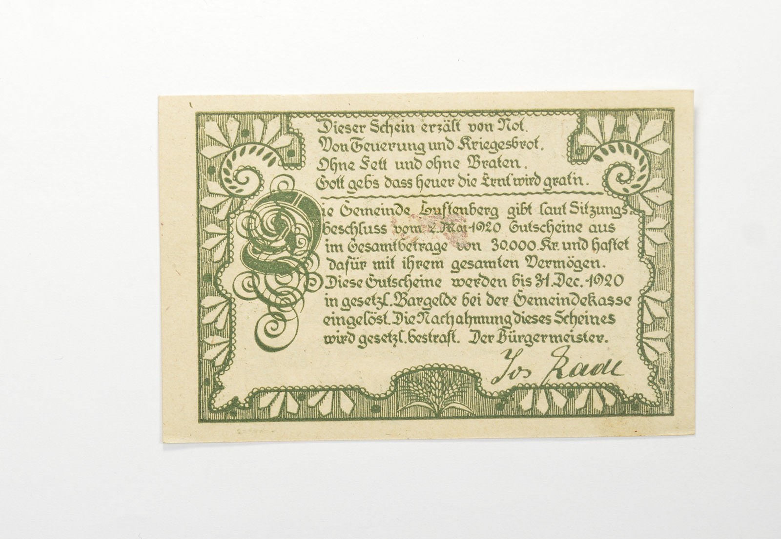 German - Notgeld Note - Historic - 1920's/30's Era - Great Art ...