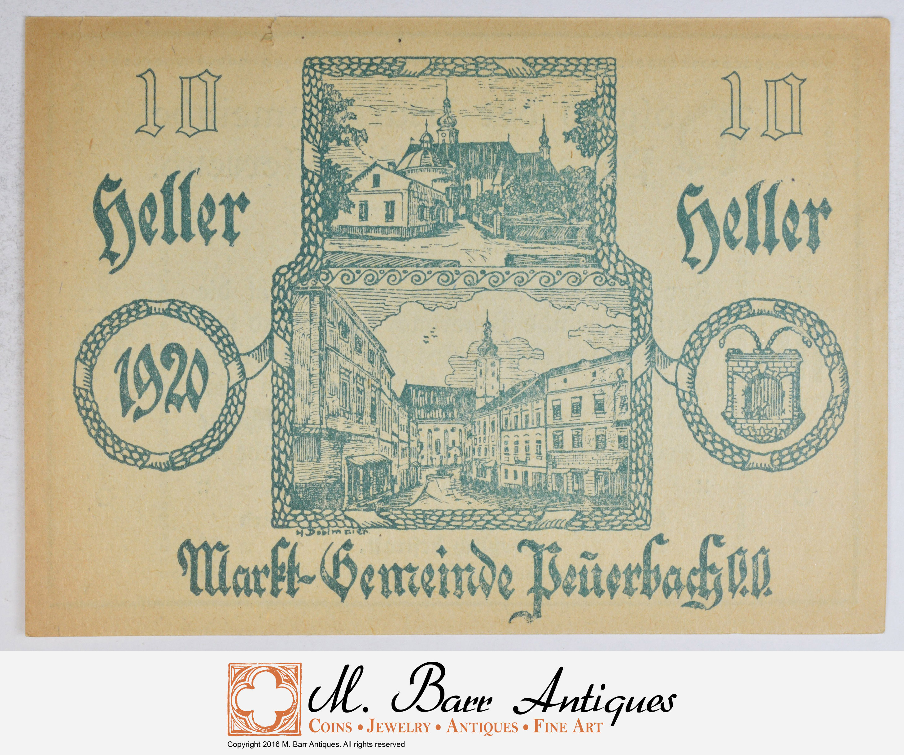 German - Notgeld Note - Historic - 1920's/30's Era - Great Art ...