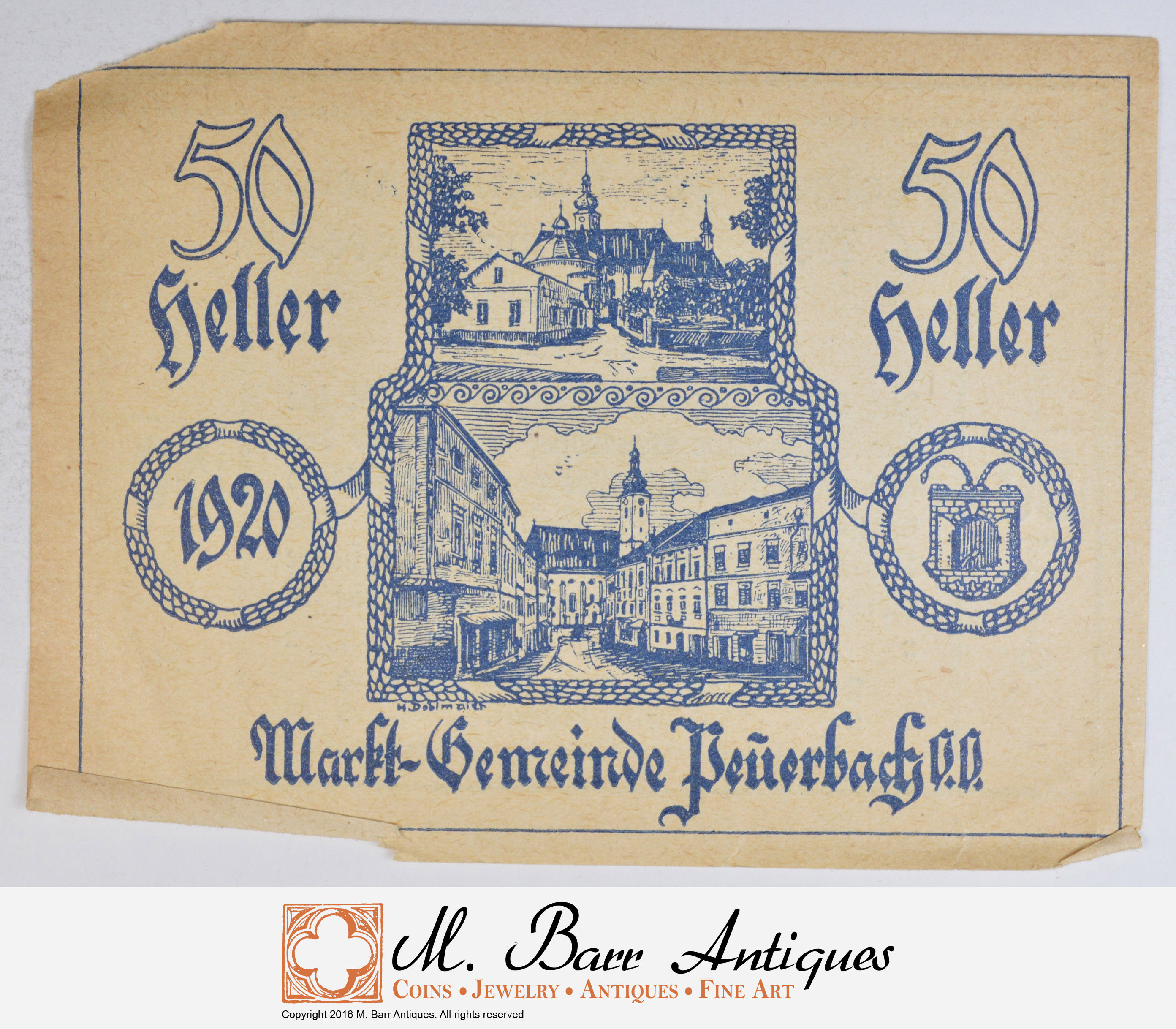 German - Notgeld Note - Historic - 1920's/30's Era - Great Art ...