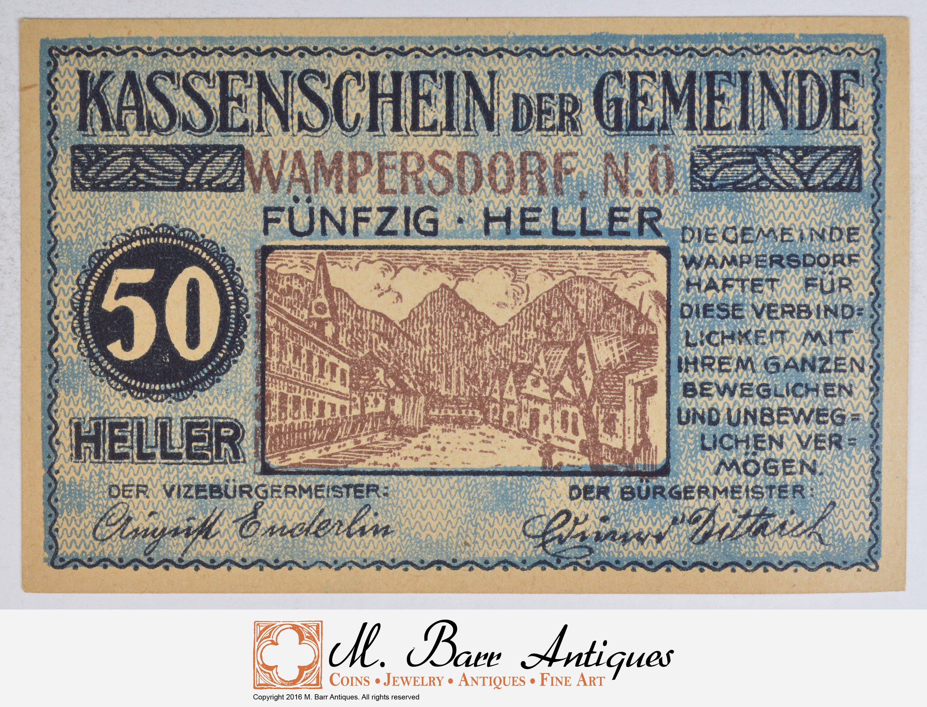 German - Notgeld Note - Historic - 1920's/30's Era - Great Art ...