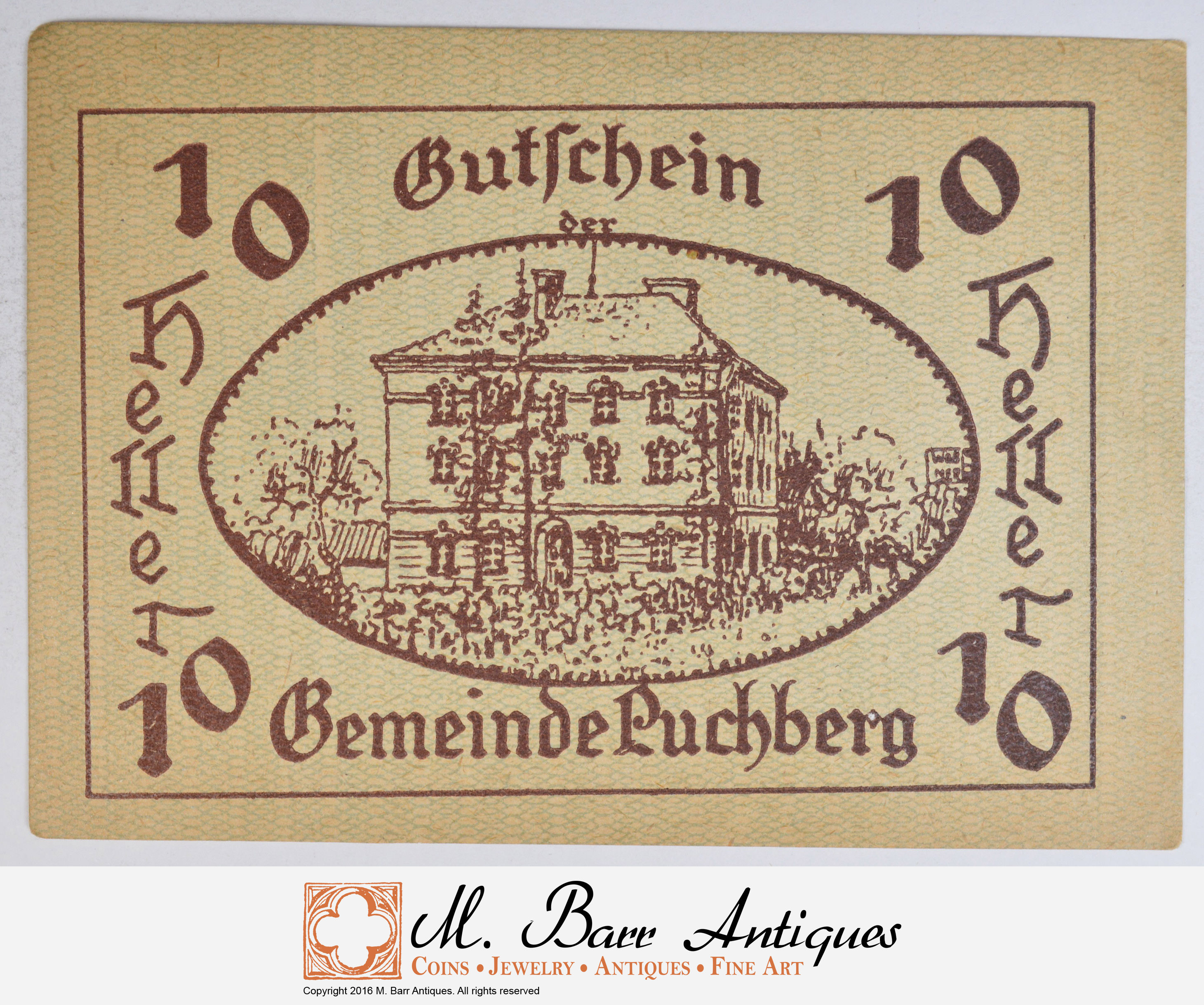 German - Notgeld Note - Historic - 1920's/30's Era - Great Art ...
