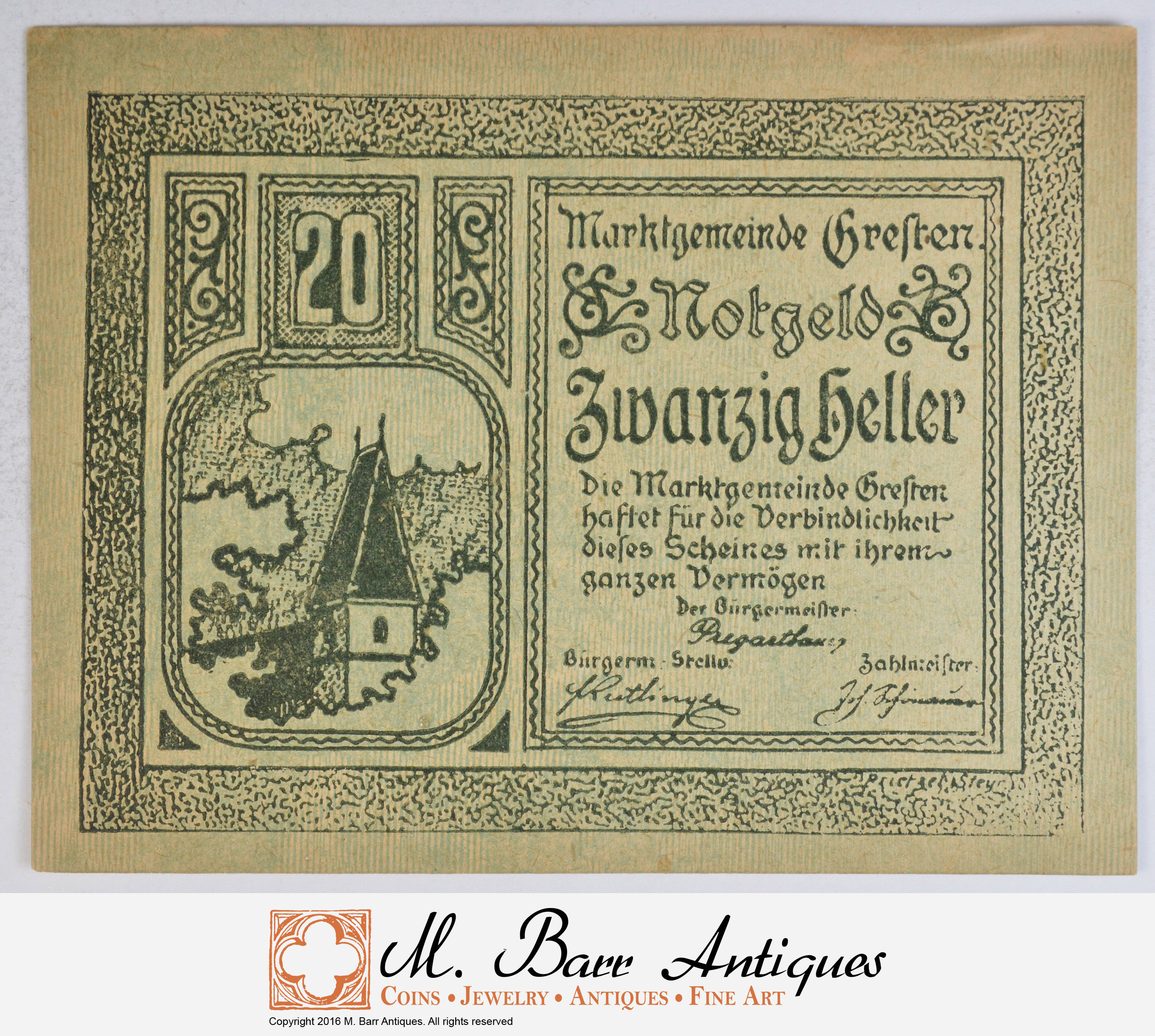German - Notgeld Note - Historic - 1920's/30's Era - Great Art ...