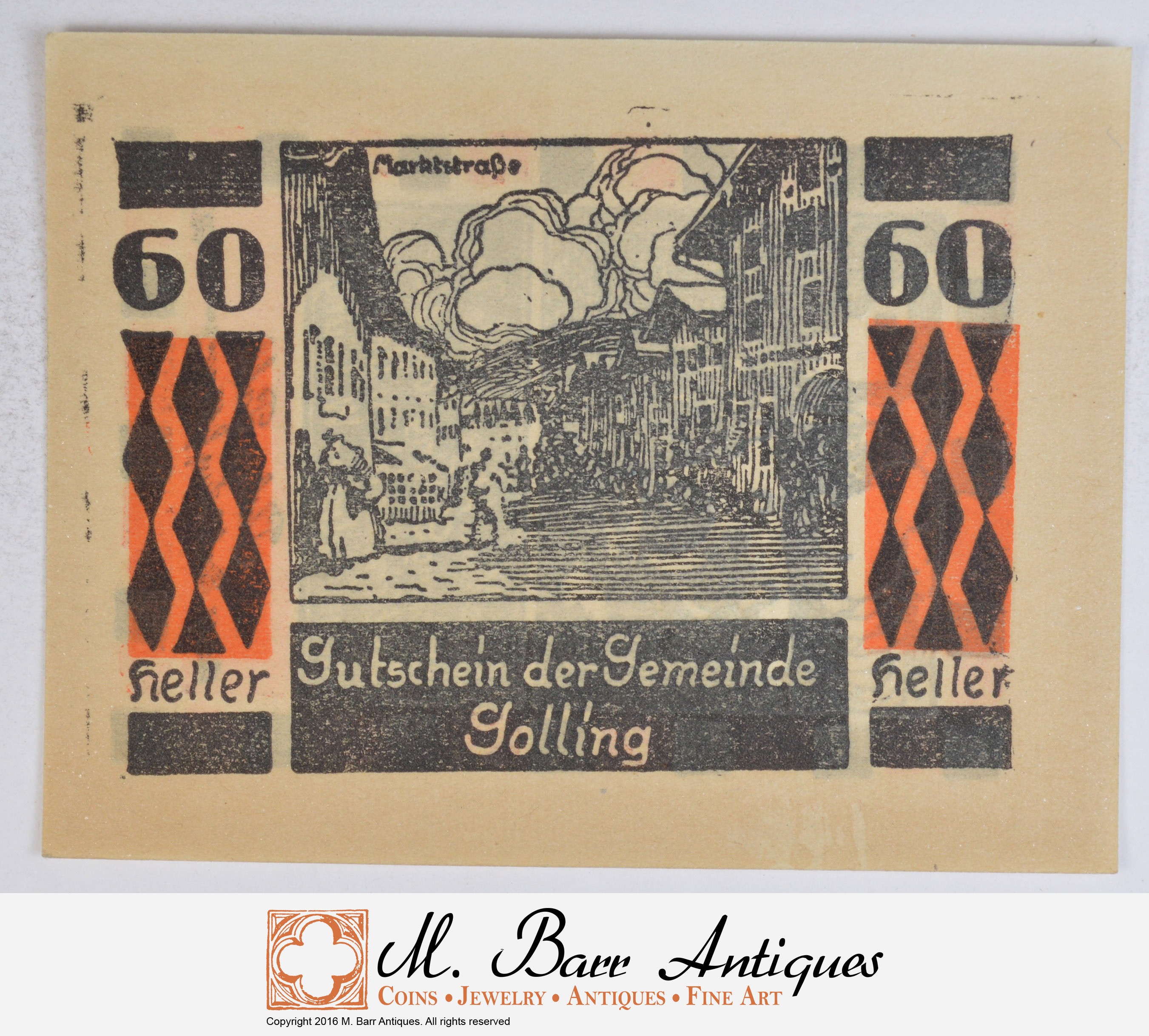German - Notgeld Note - Historic - 1920's/30's Era - Great Art ...