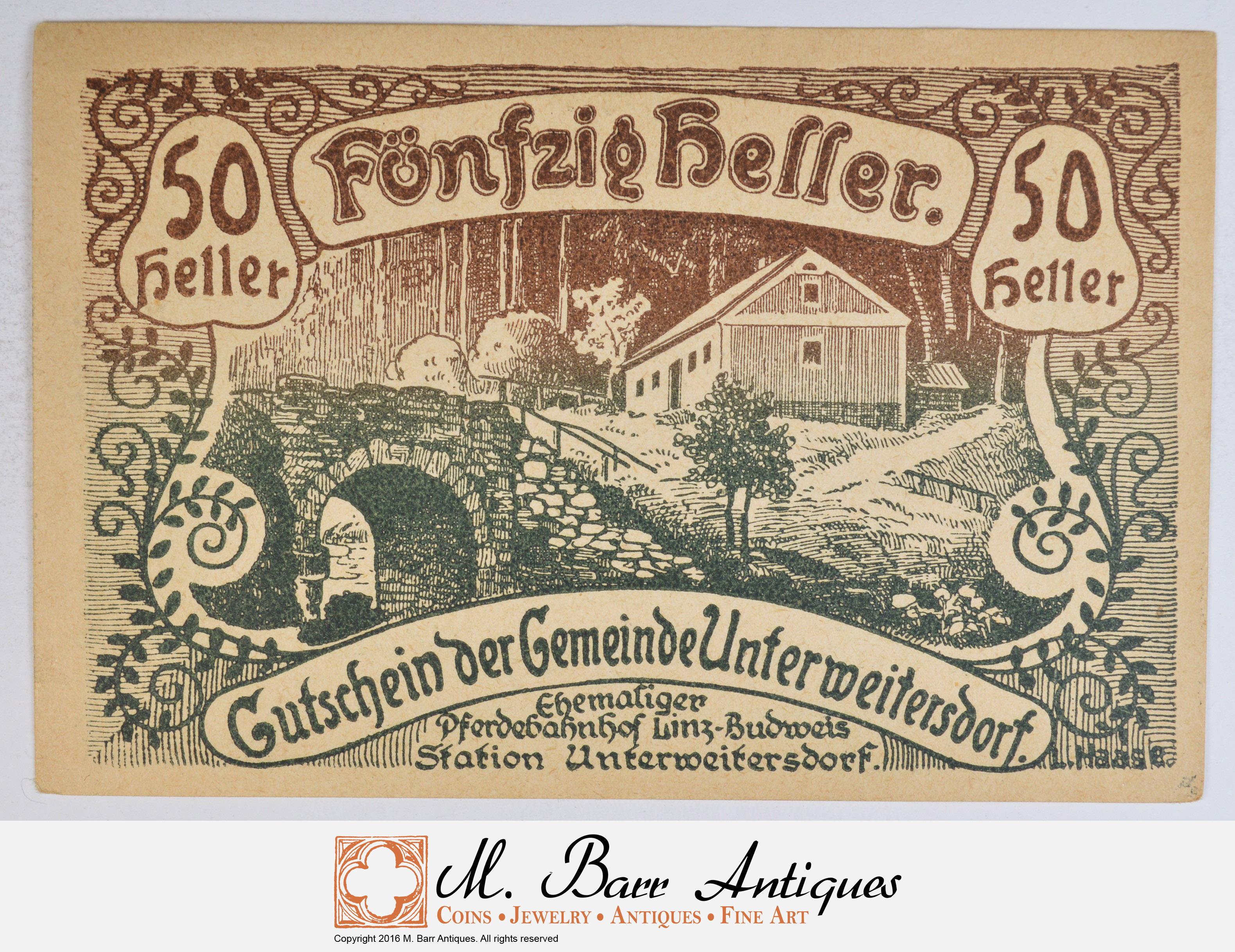 German - Notgeld Note - Historic - 1920's/30's Era - Great Art ...