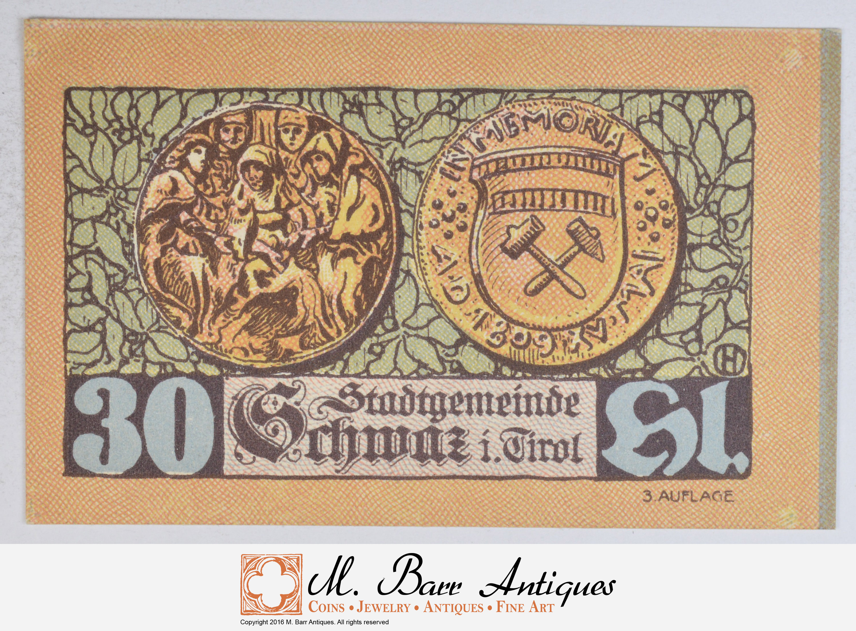German - Notgeld Note - Historic - 1920's/30's Era - Great Art ...
