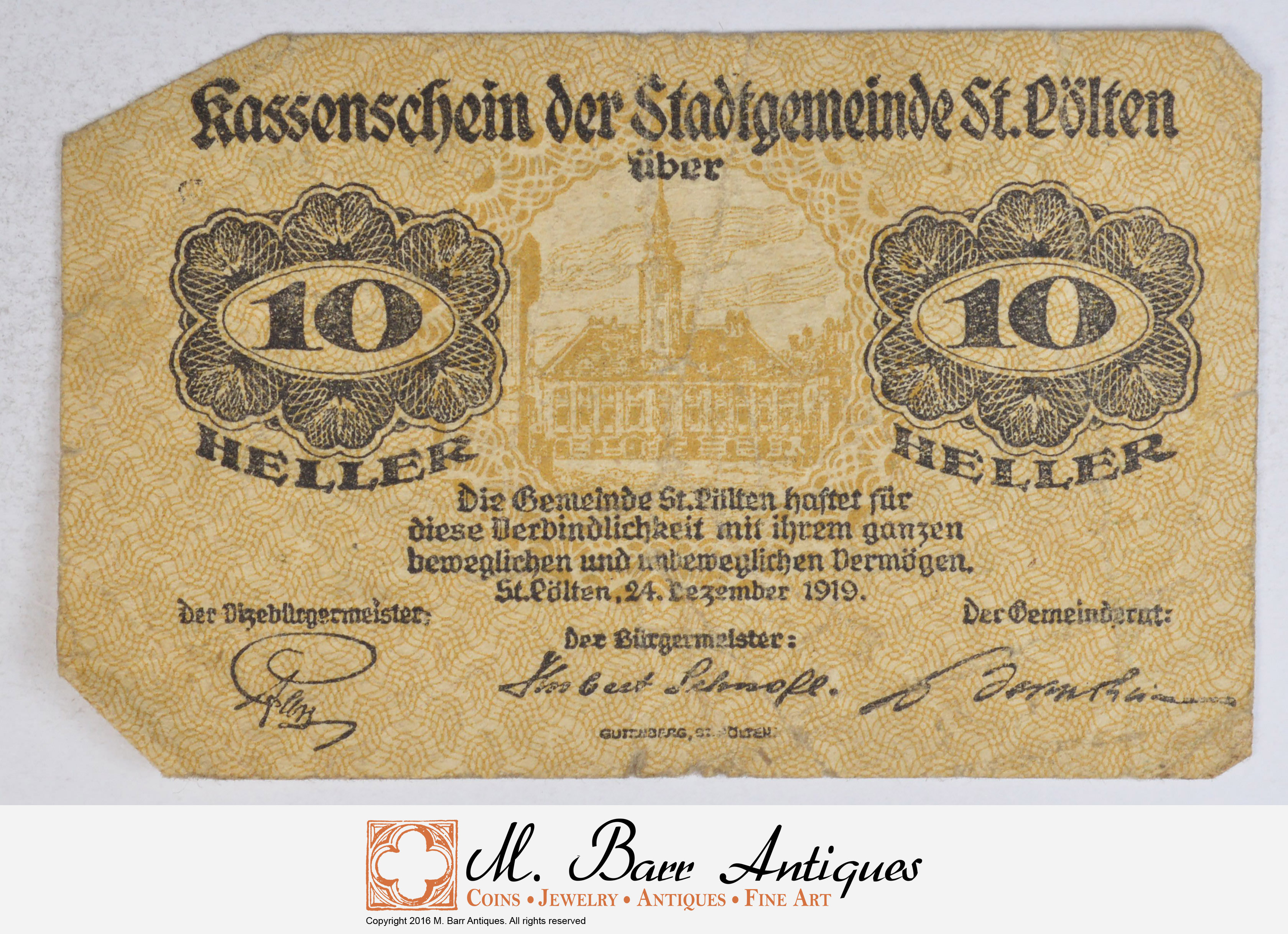 German - Notgeld Note - Historic - 1920's/30's Era - Great Art ...