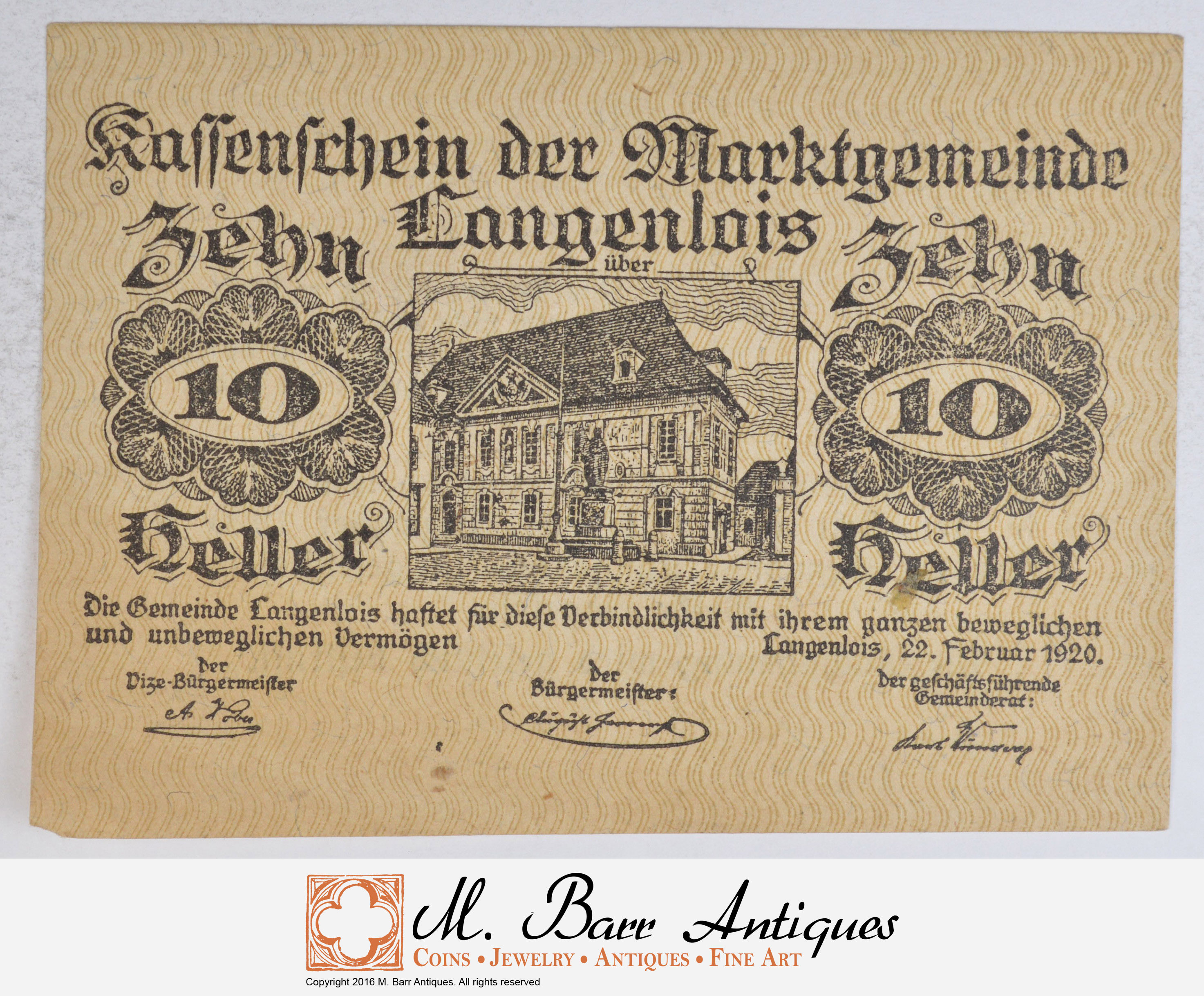 German - Notgeld Note - Historic - 1920's/30's Era - Great Art ...