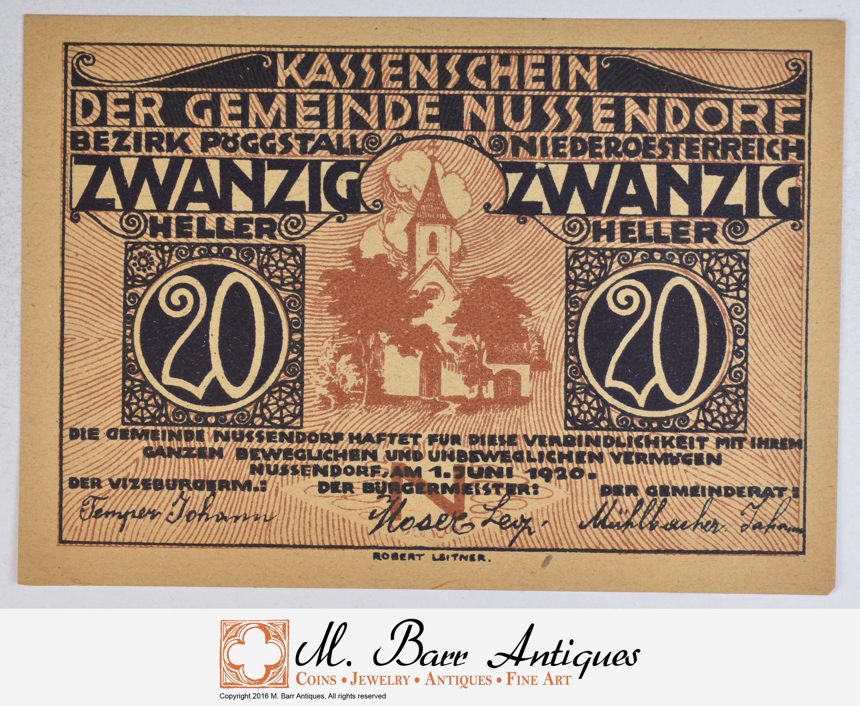German - Notgeld Note - Historic - 1920's/30's Era - Great Art ...