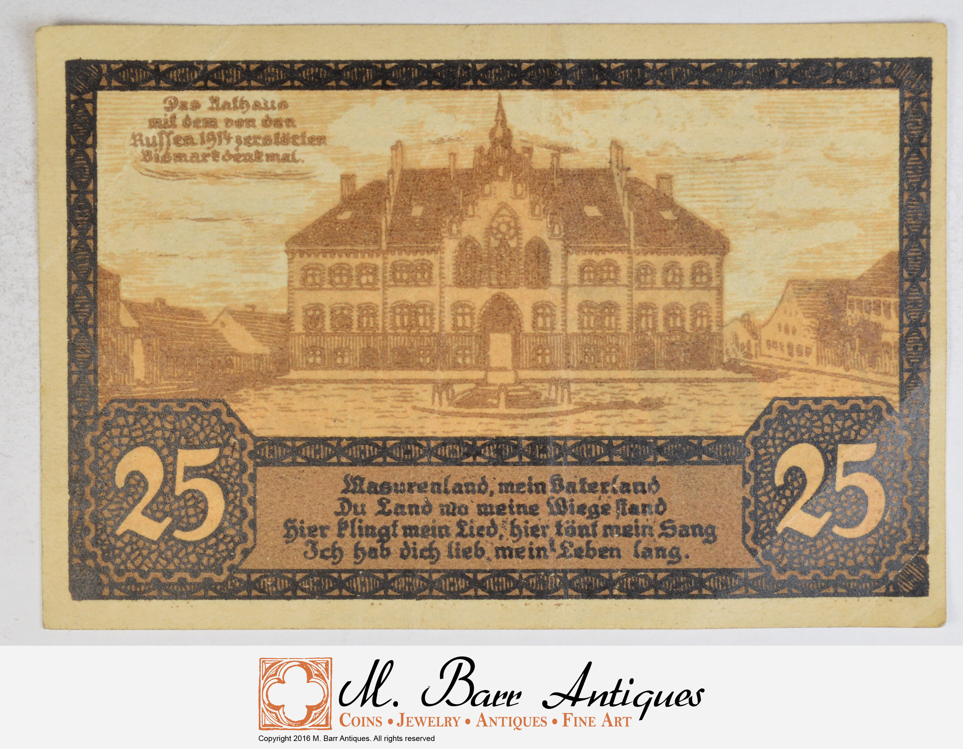 German - Notgeld Note - Historic - 1920's/30's Era - Great Art ...