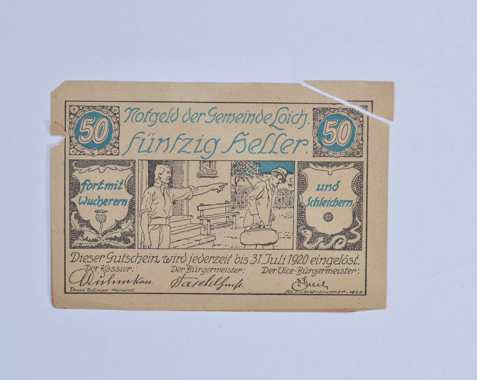 German - Notgeld Note - Historic - 1920's/30's Era - Great Art WWI ...