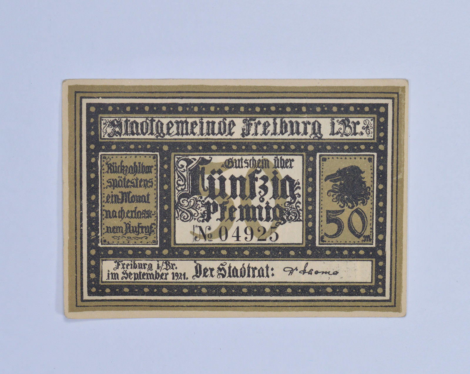 German - Notgeld Note - Historic - 1920's/30's Era - Great Art WWI ...