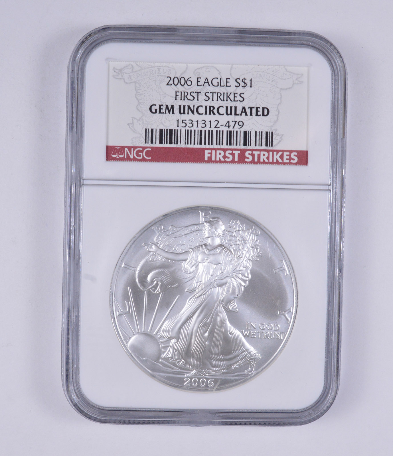 Graded - Gem Uncirculated 2006 Silver Eagle First Strikes Label ...