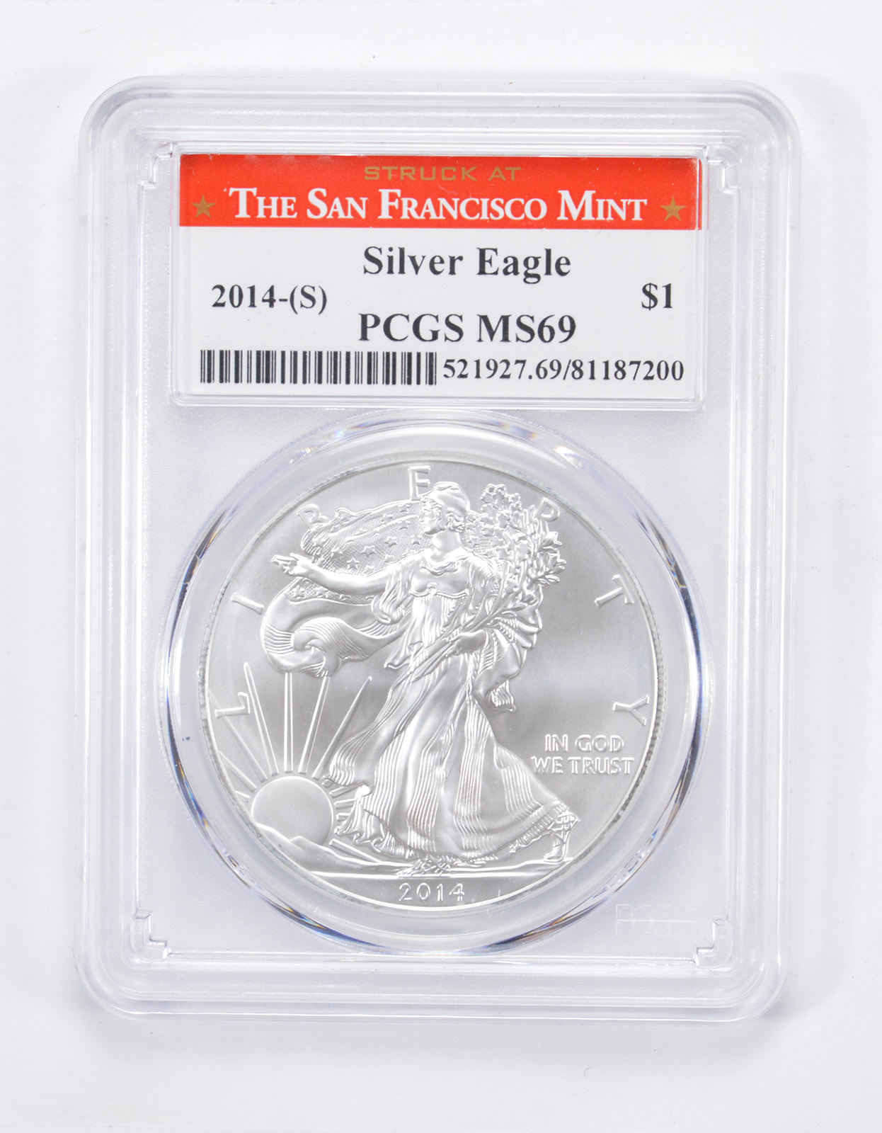 Graded - MS69 2014-S Silver Eagle- Graded By PCGS | Property Room