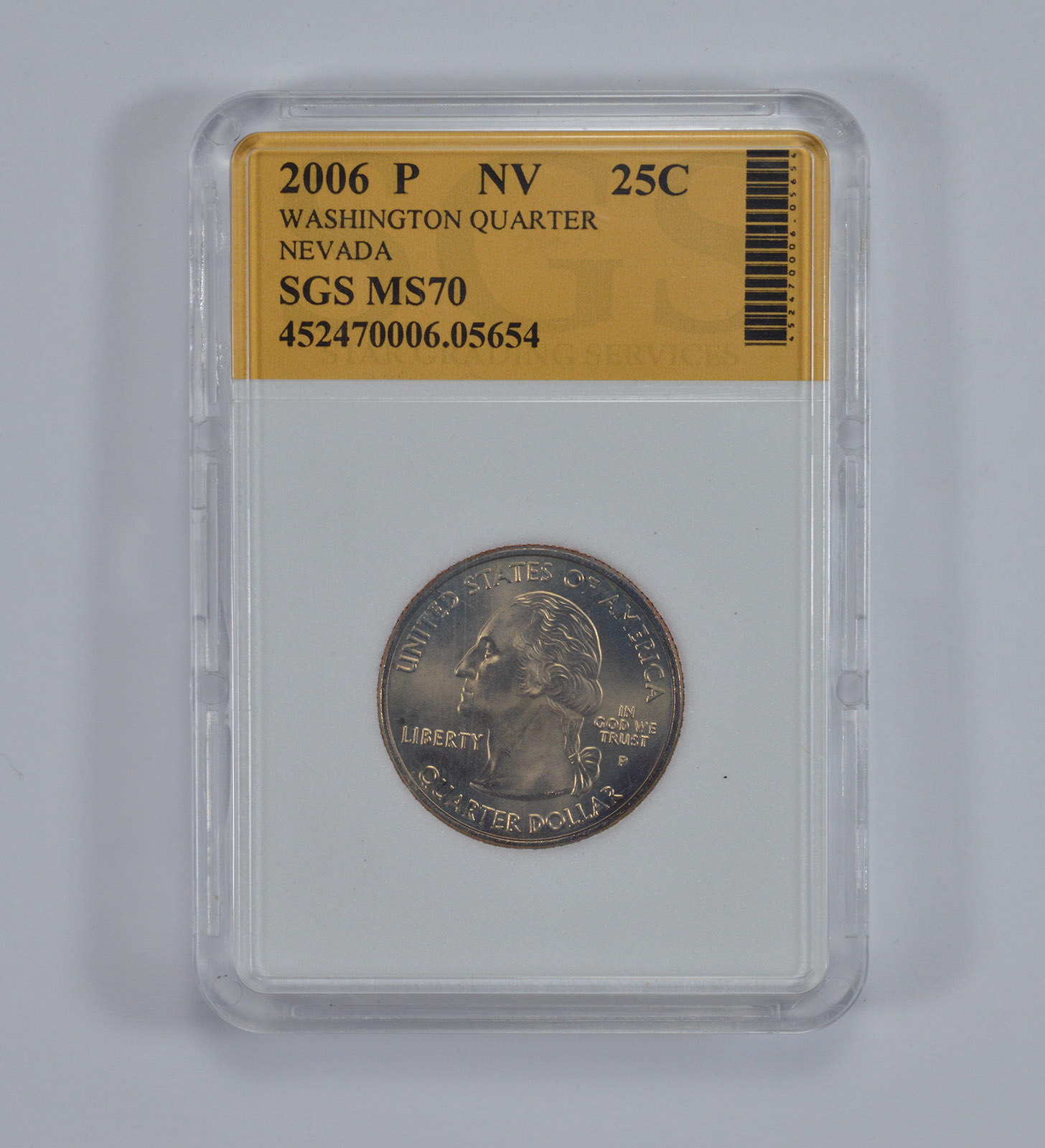 Graded - MS70 2006-P Nevada State Quarter - SGS Graded | Property Room