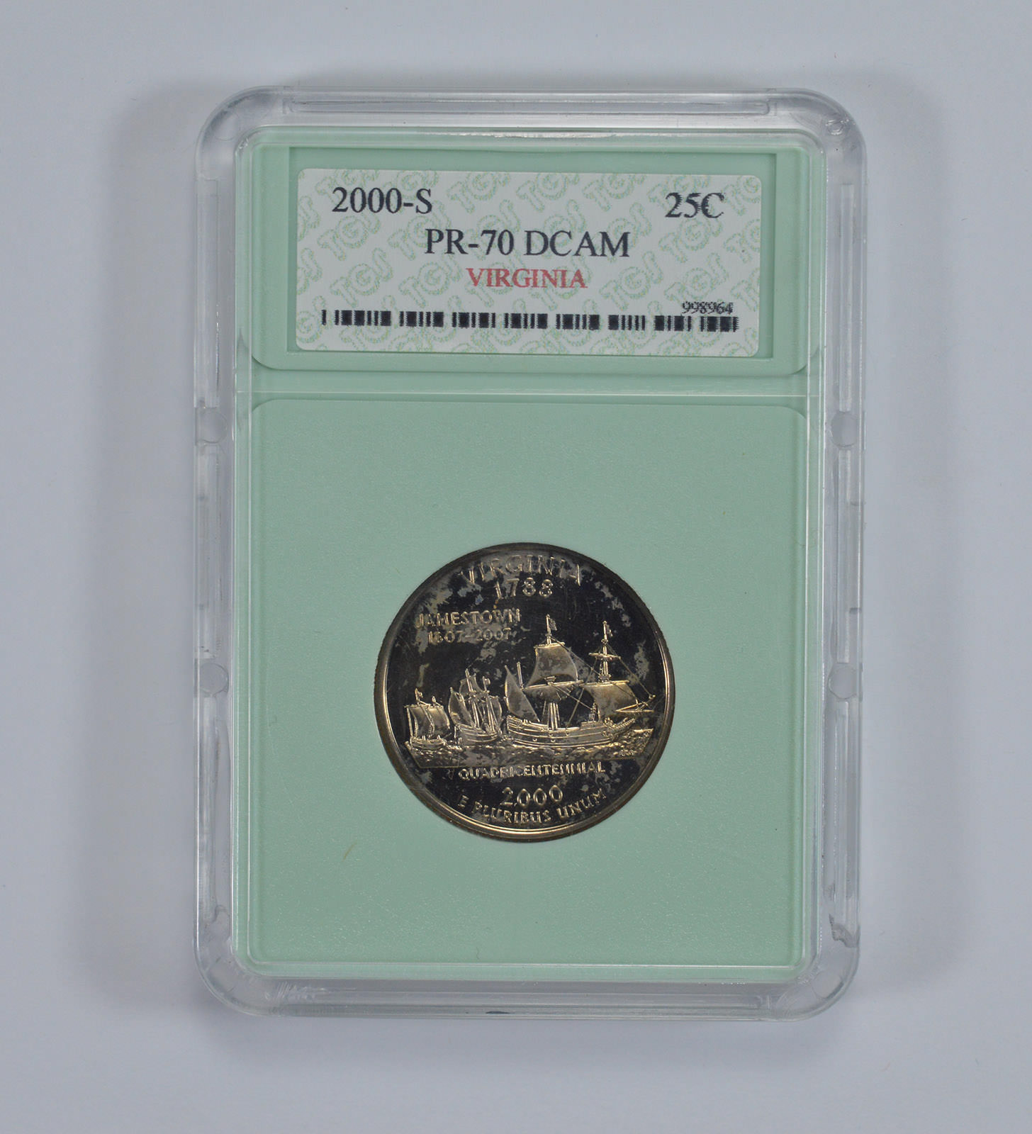 Graded - PR70DCAM 2000-S Virginia State Quarter - TGS Graded | Property ...