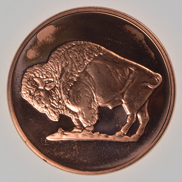 Grazing Buffalo - Copper 1 Oz Round - .999 Fine | Property Room