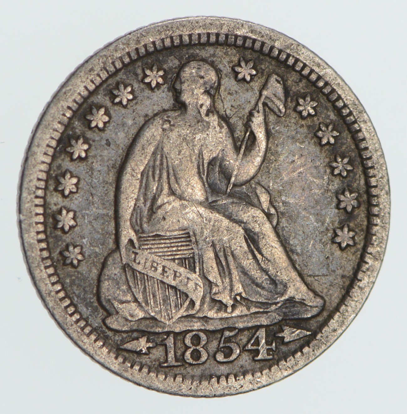 Great Detail HALF Dime - 1854 Seated Liberty Half Dime - Early American ...
