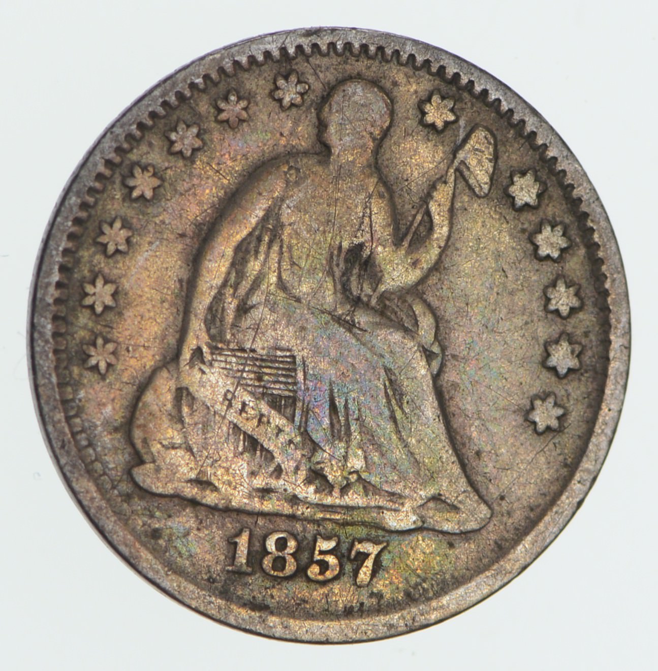 Great Detail HALF Dime - 1857 Seated Liberty Half Dime - Early American ...