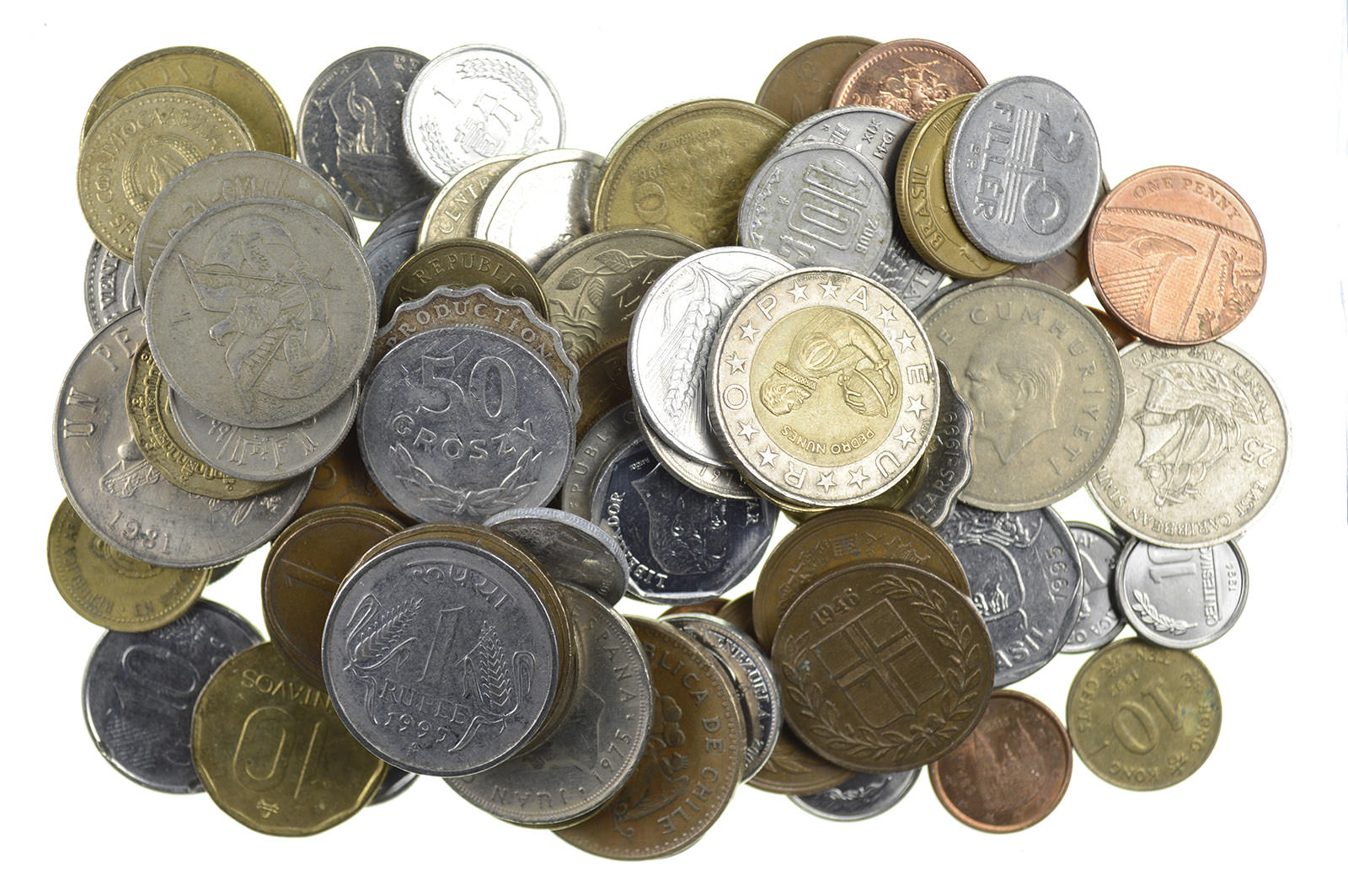 HAND Full of Mixed World Coins - Collection Great Lot Mix Bulk ...