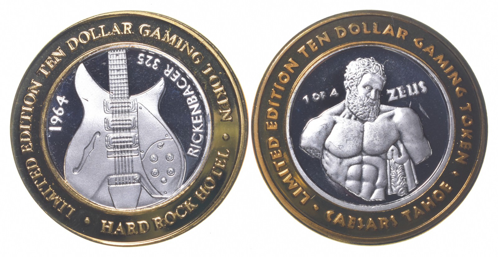 Hard Rock & Caesars Tahoe $10 Gaming Token .999 Casino SILVER Strike 2 ...