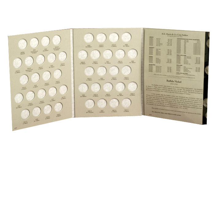 H.E. Harris Buffalo Nickels Folder 1913-1938 - Coin Collector Album ...