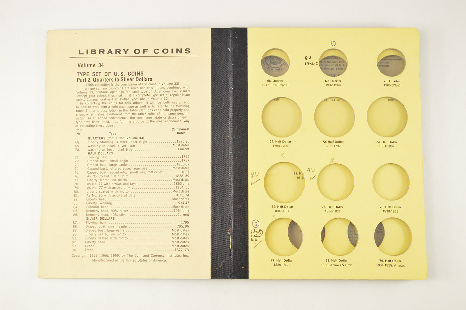 High Quality Library of Coins Type Set of U.S. Coins Part 2 Quarters to ...