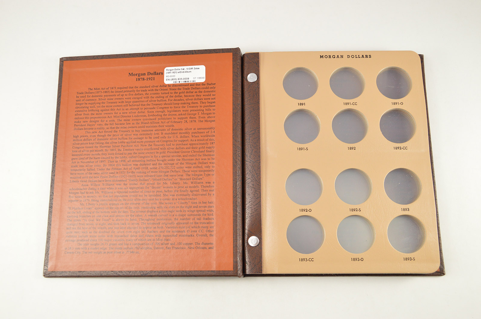 High Quality Morgan Dollars 1891-1921 Coin Album | Property Room