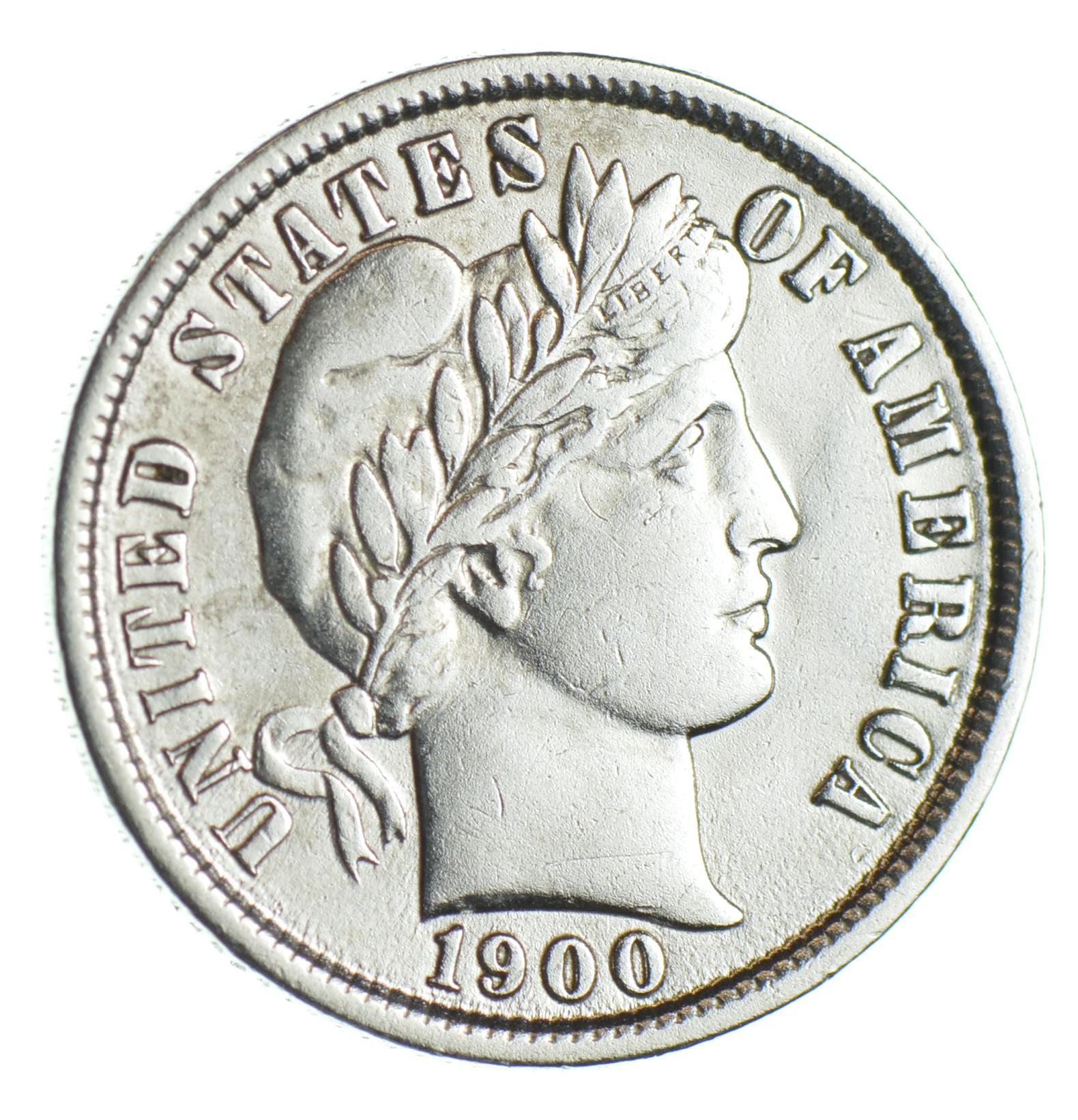 Higher Grade - 1900 Barber Liberty US Silver Dime - Great Detail in ...